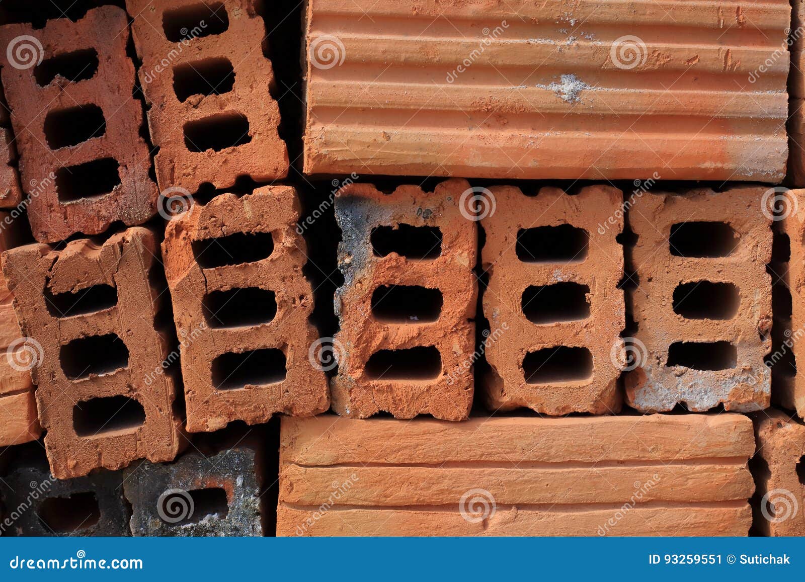 Brick Block Building Material in Construction Site Stock Image - Image ...