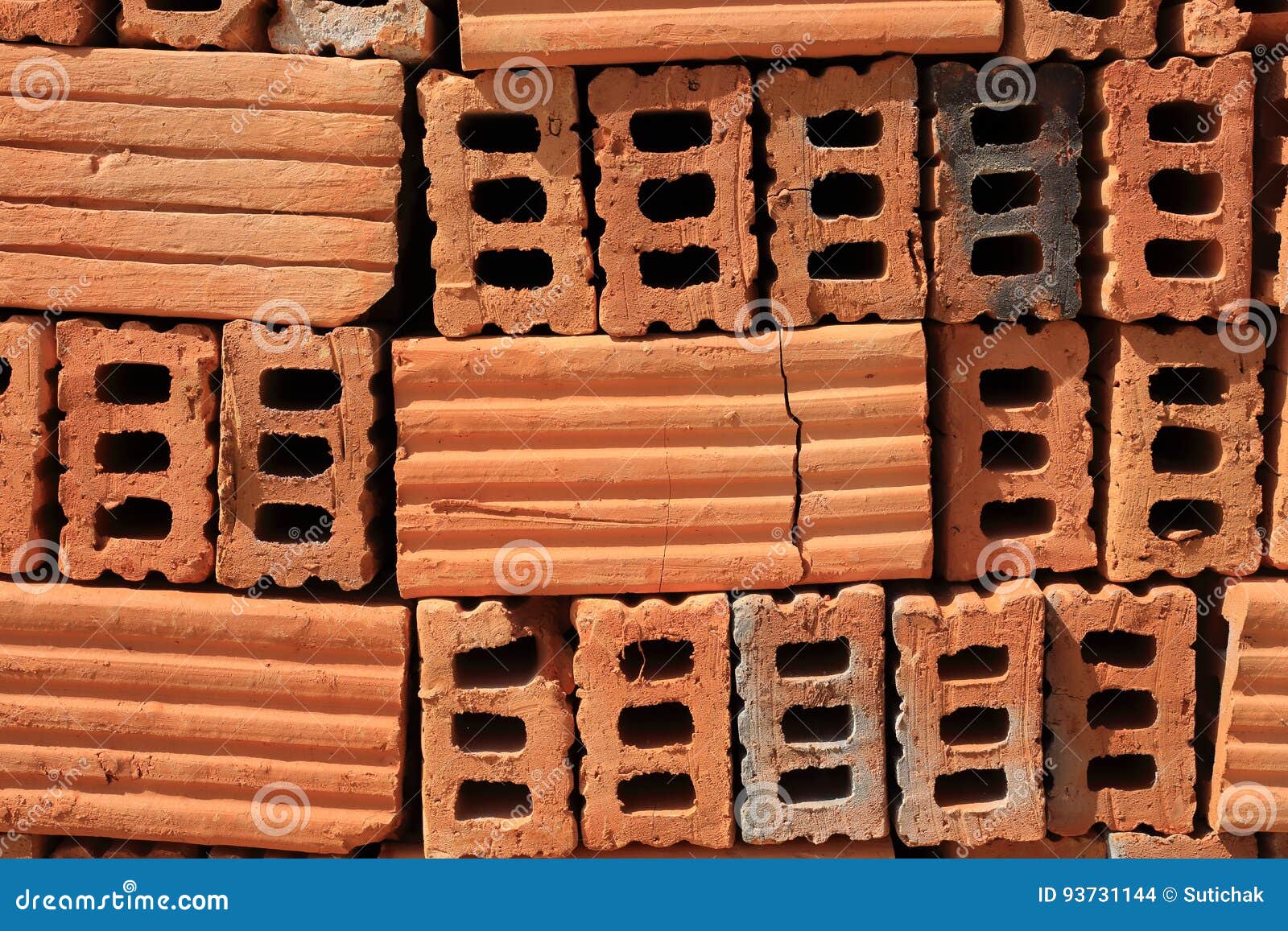 Brick Block Building Material in Construction Site Stock Photo - Image ...