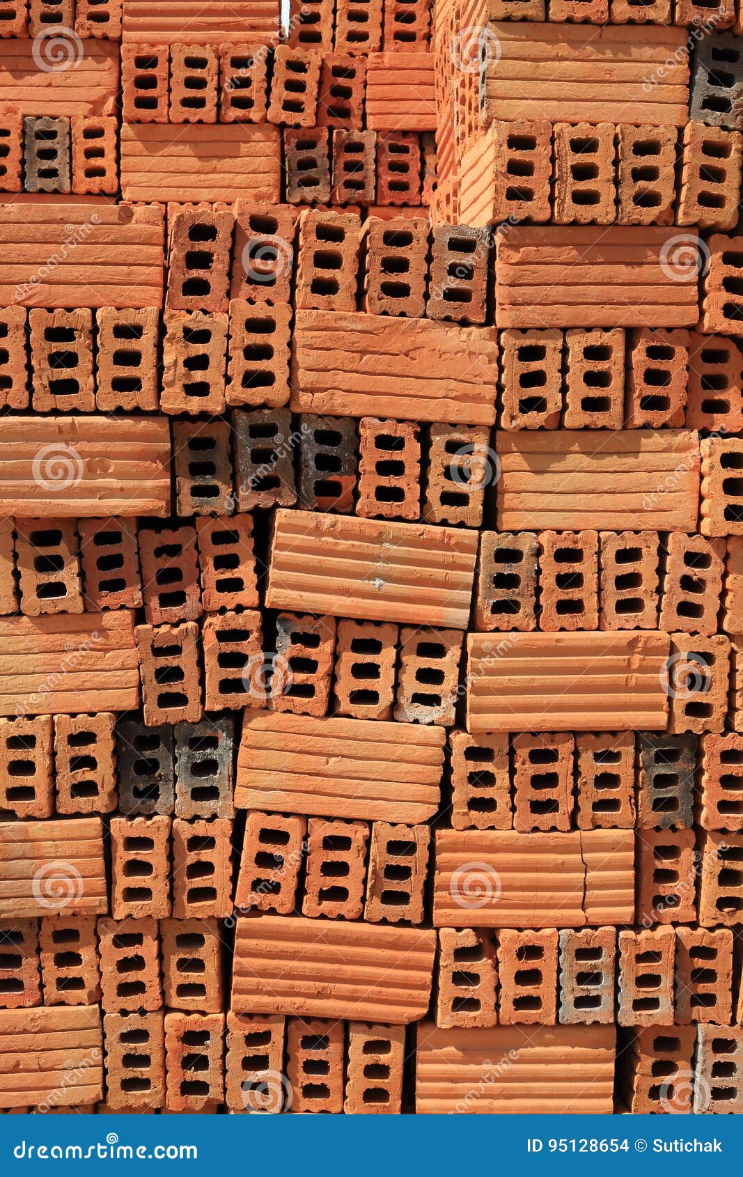 Brick Block Building Material in Construction Site Stock Photo - Image ...