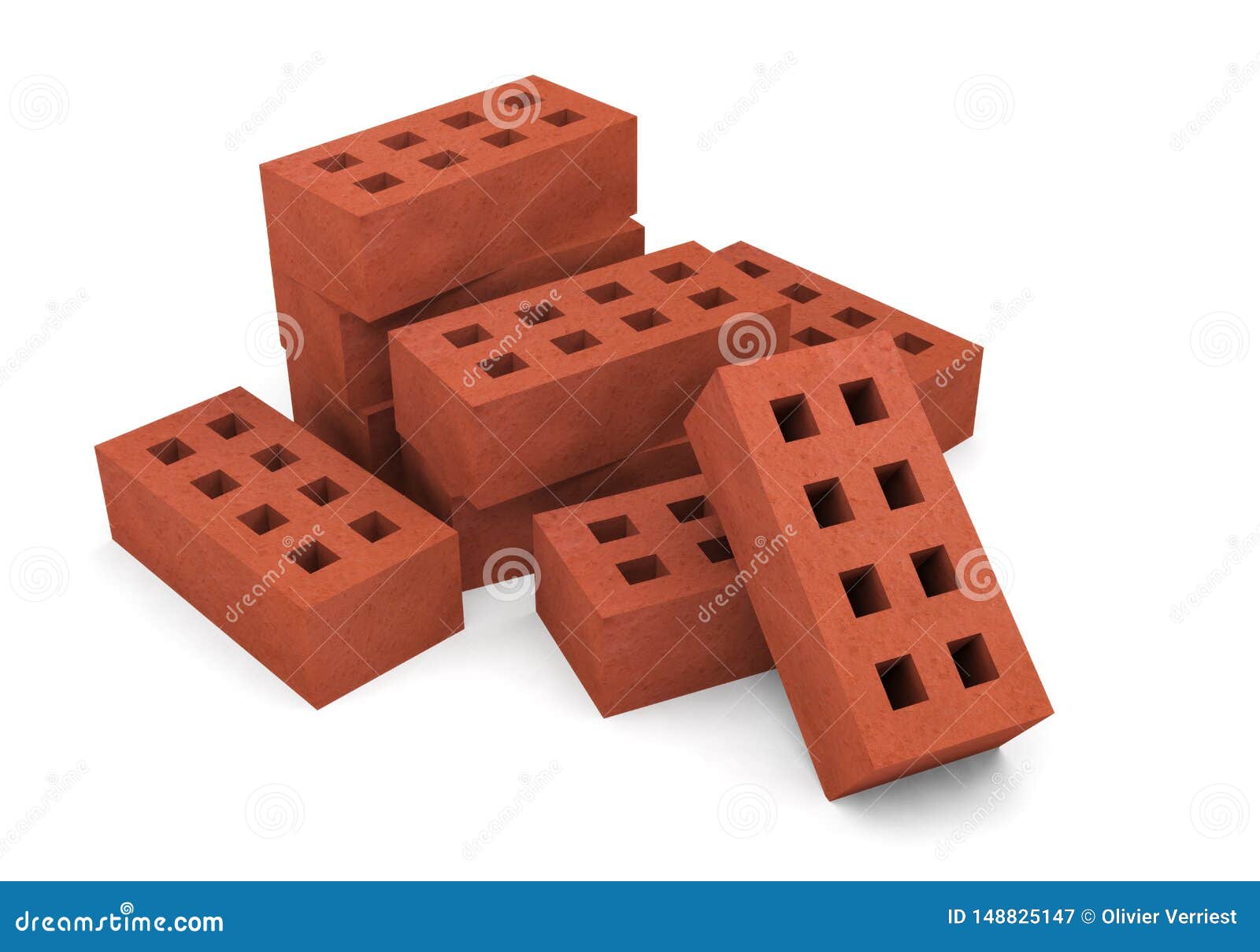 Brick Block Red Stone Construction Stock Illustration - Illustration of ...