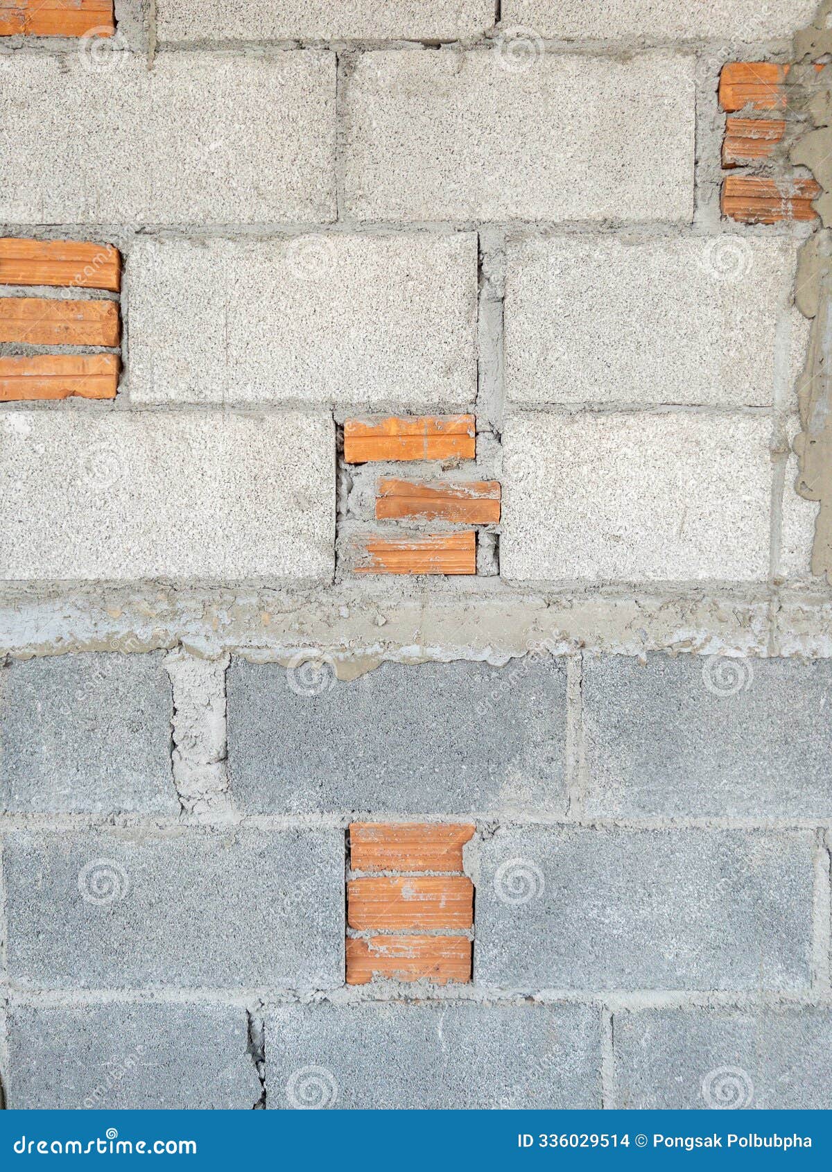 Brick Block Wall with the Small Brick Stock Photo - Image of surface ...