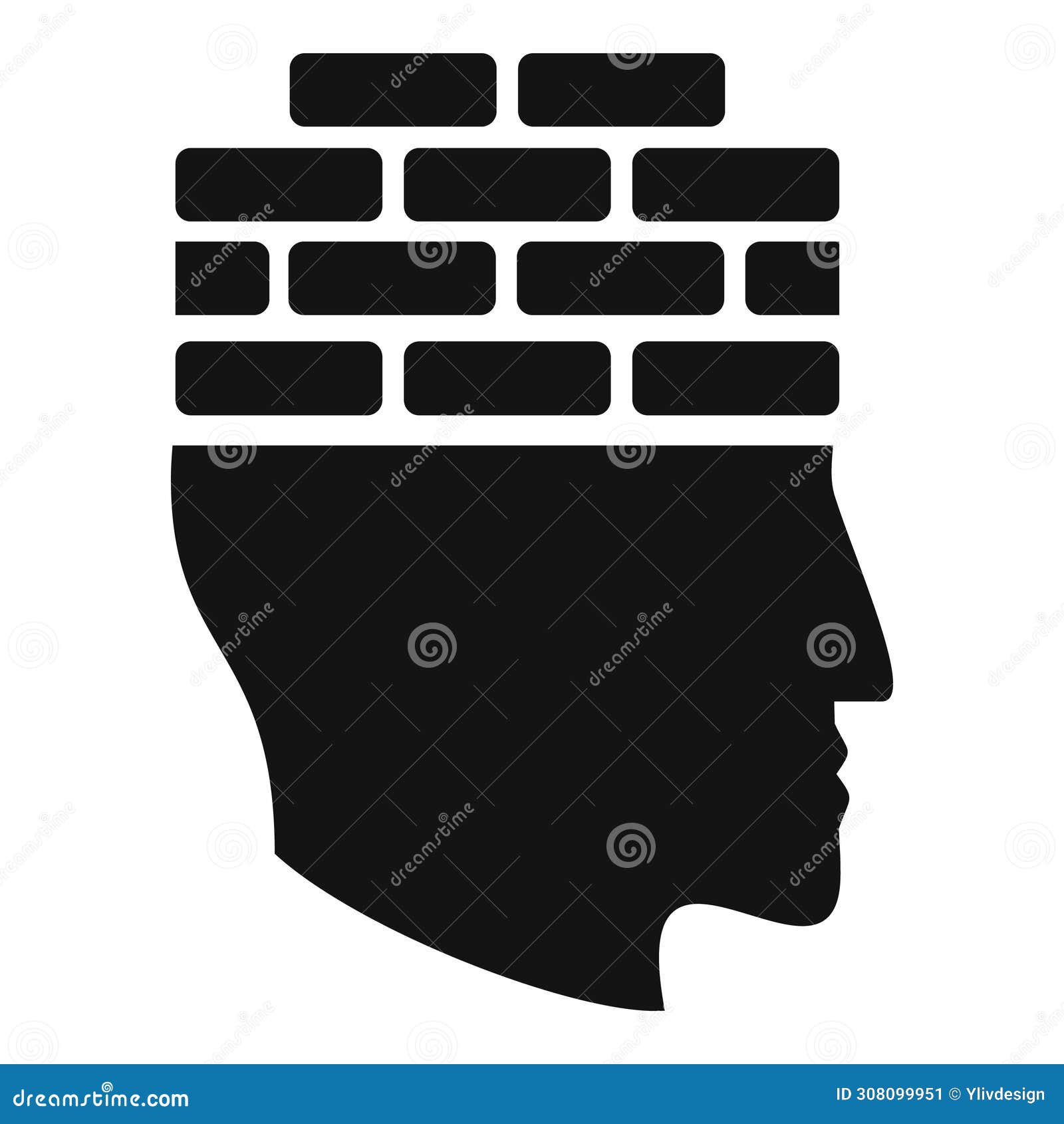 Brick Brain Memory Icon Simple Vector. Power Education Stock Vector ...