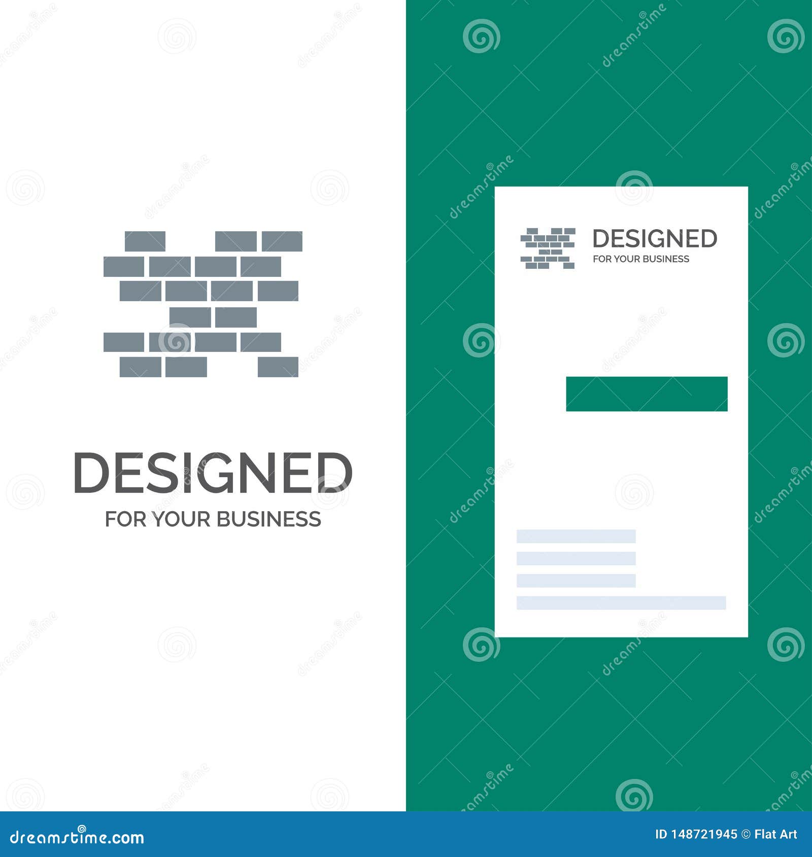 Brick, Bricks, Wall Grey Logo Design and Business Card Template Stock ...
