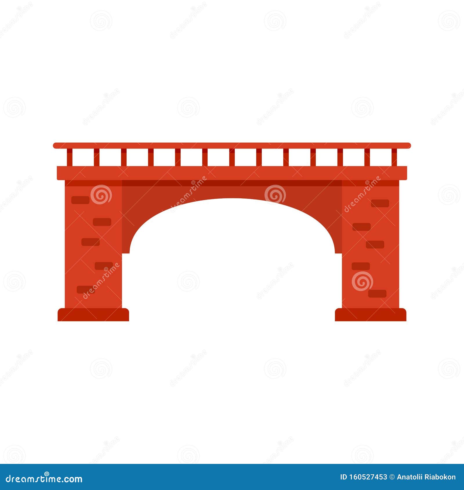 Bridge Of Brick With Arches Icon, Simple Style Vector Illustration ...