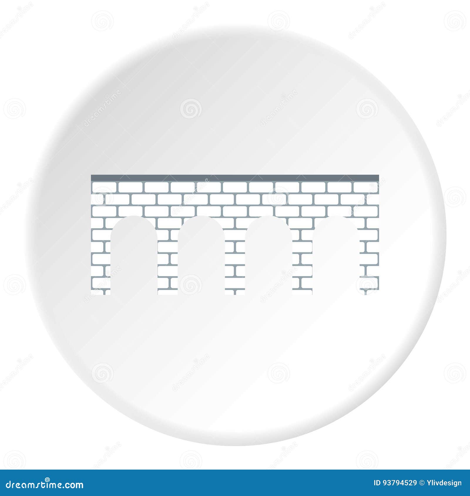 Brick Bridge Icon, Flat Style Stock Vector - Illustration of arch ...