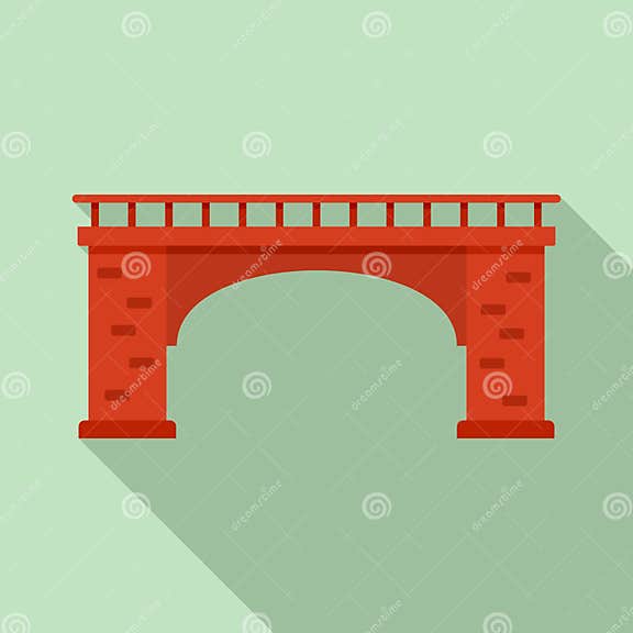 Brick Bridge Icon, Flat Style Stock Vector - Illustration of castle ...