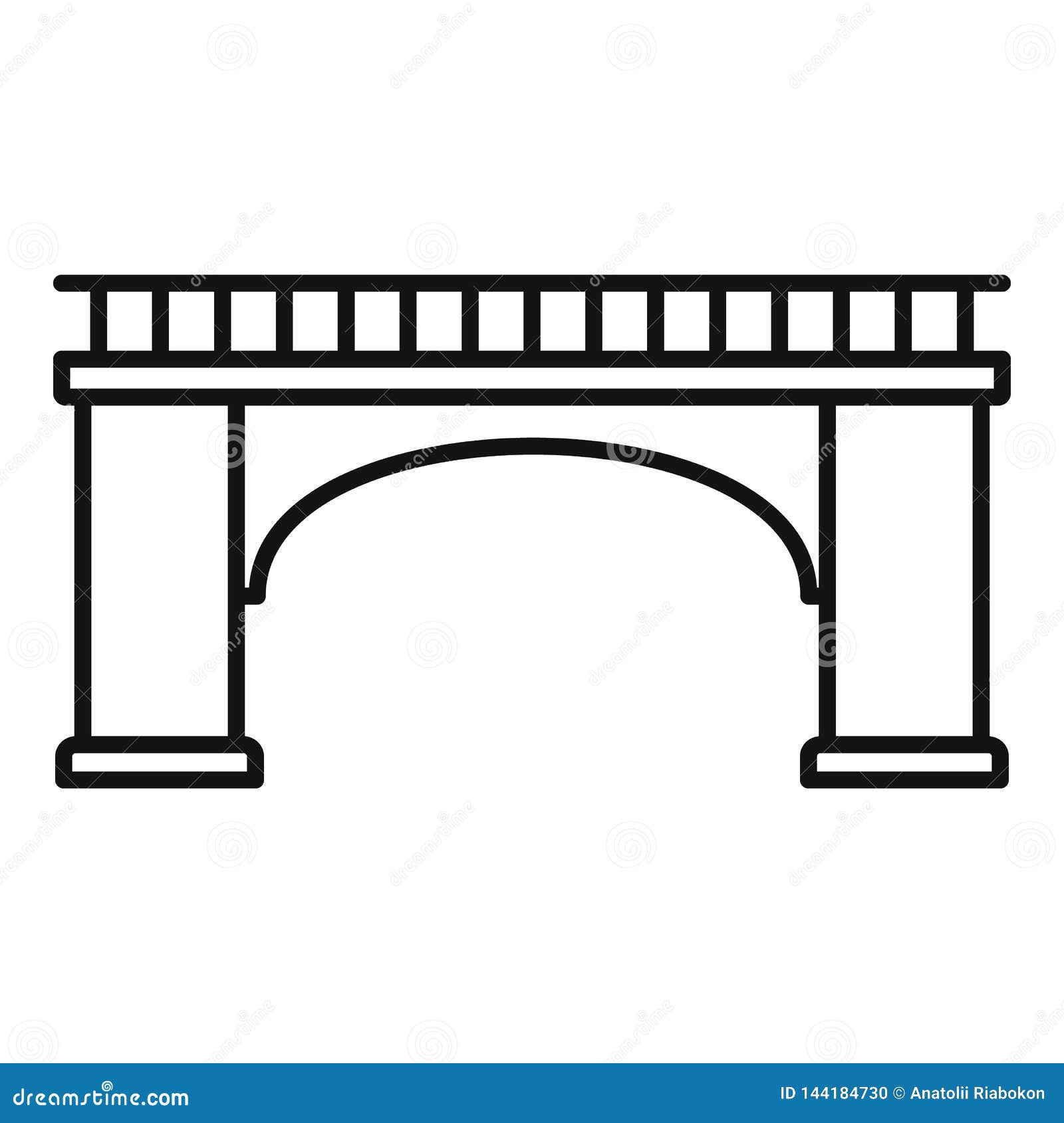 Brick Bridge Icon, Outline Style Stock Vector - Illustration of graphic ...
