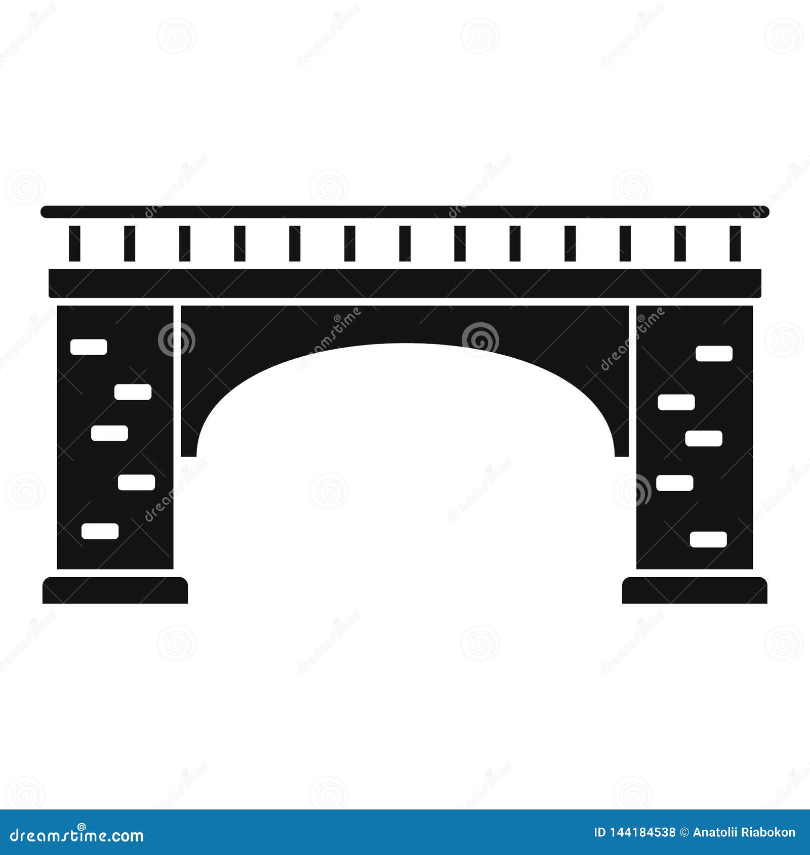 Brick Bridge Icon, Simple Style Stock Vector - Illustration of simple ...