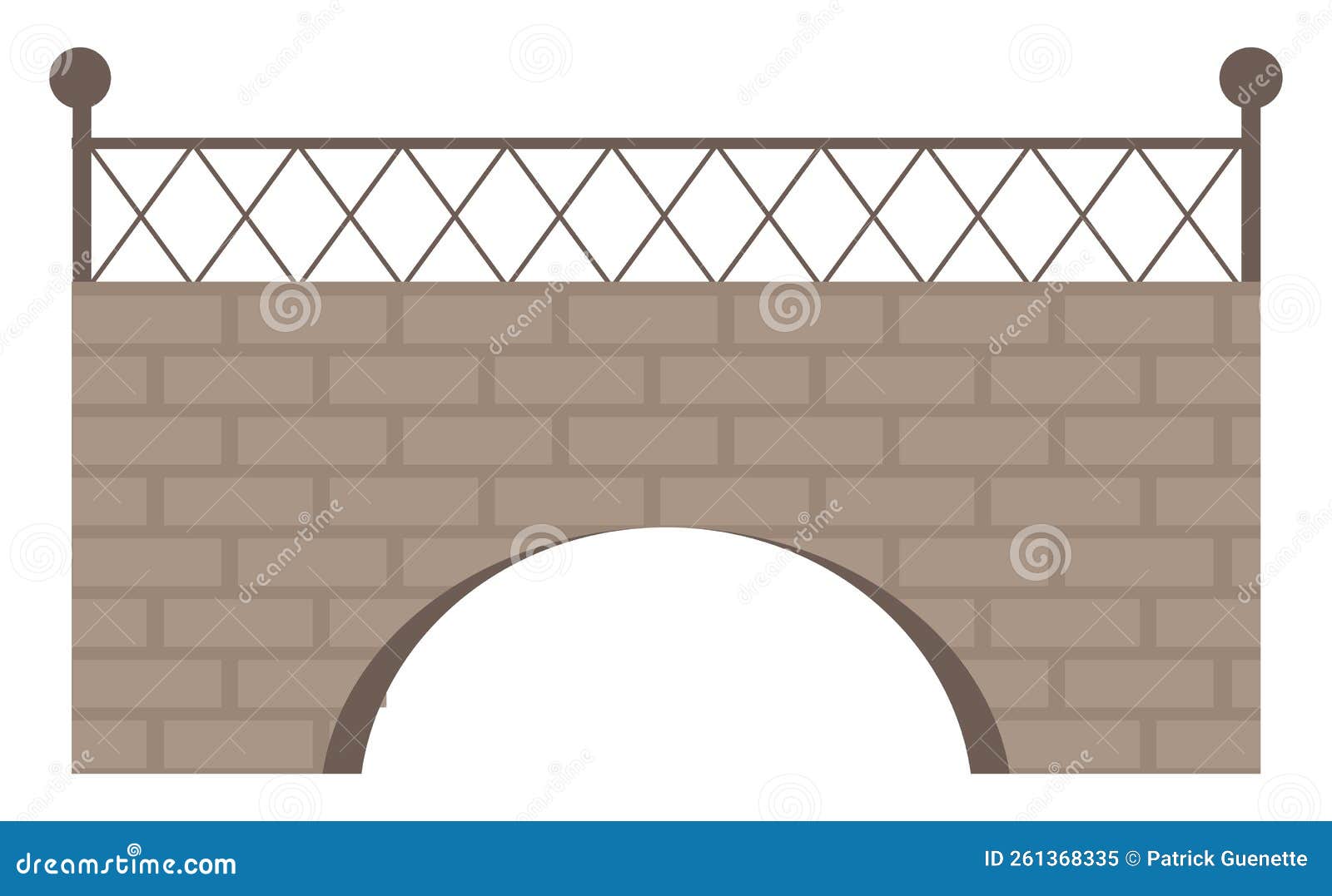 Brick bridge, icon stock vector. Illustration of brick - 261368335