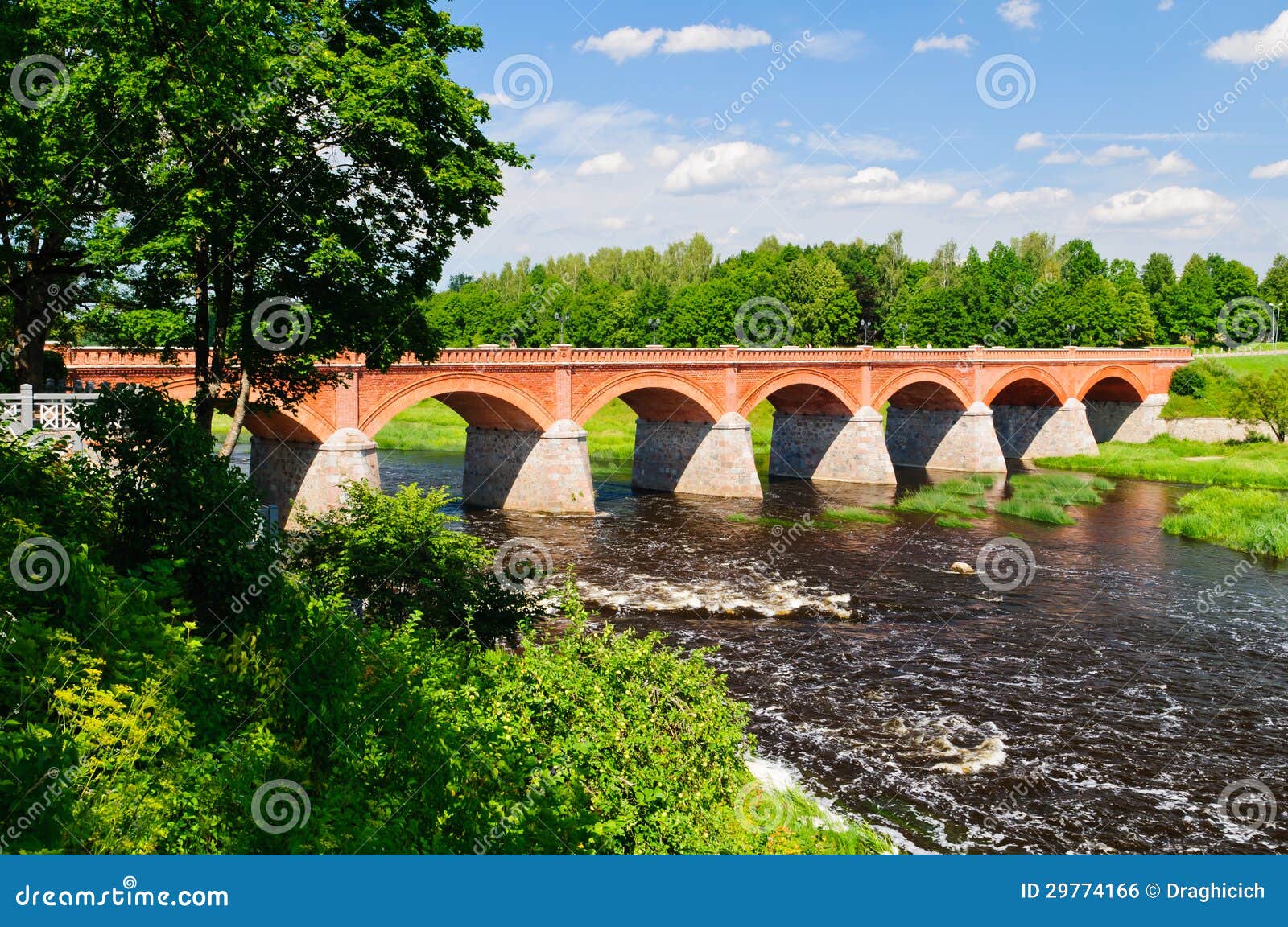 Old Red Brick Bridge Over Disused Railway Line Royalty-Free Stock ...