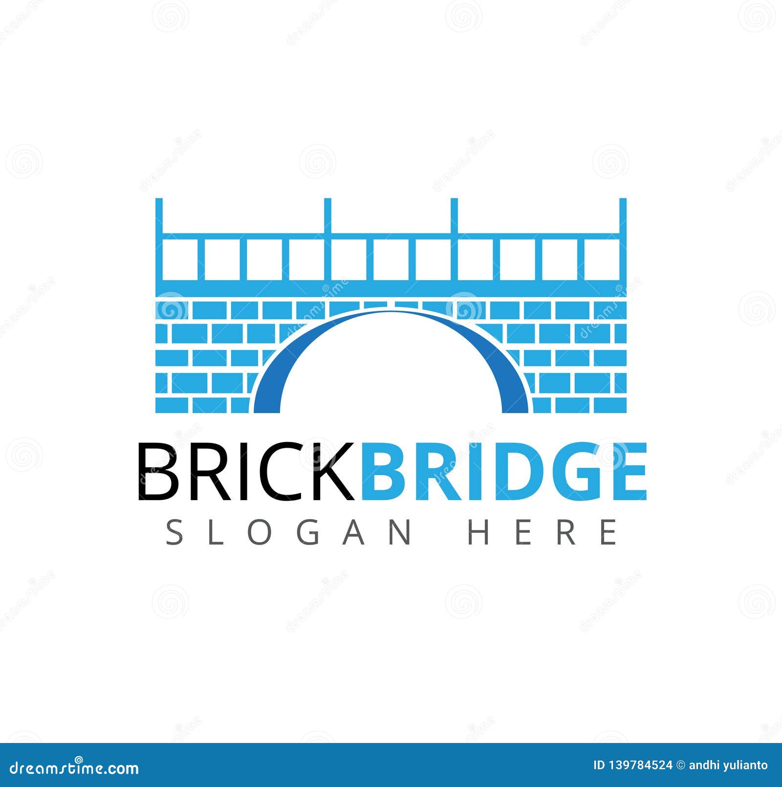 Brick Bridge Vector Icon Logo Design or Illustration Stock Illustration ...