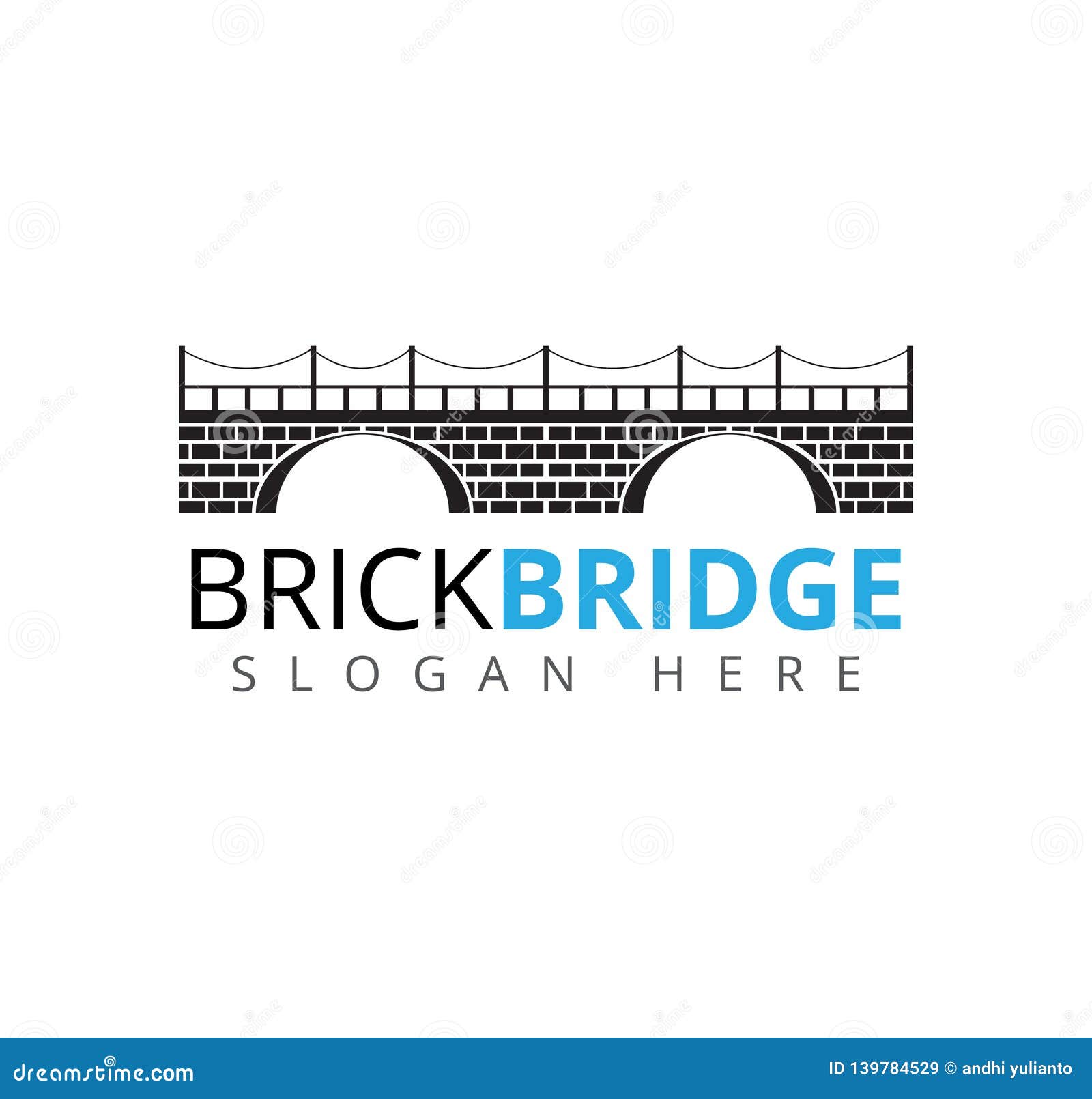 Brick Bridge Vector Icon Logo Design or Illustration Stock Illustration ...