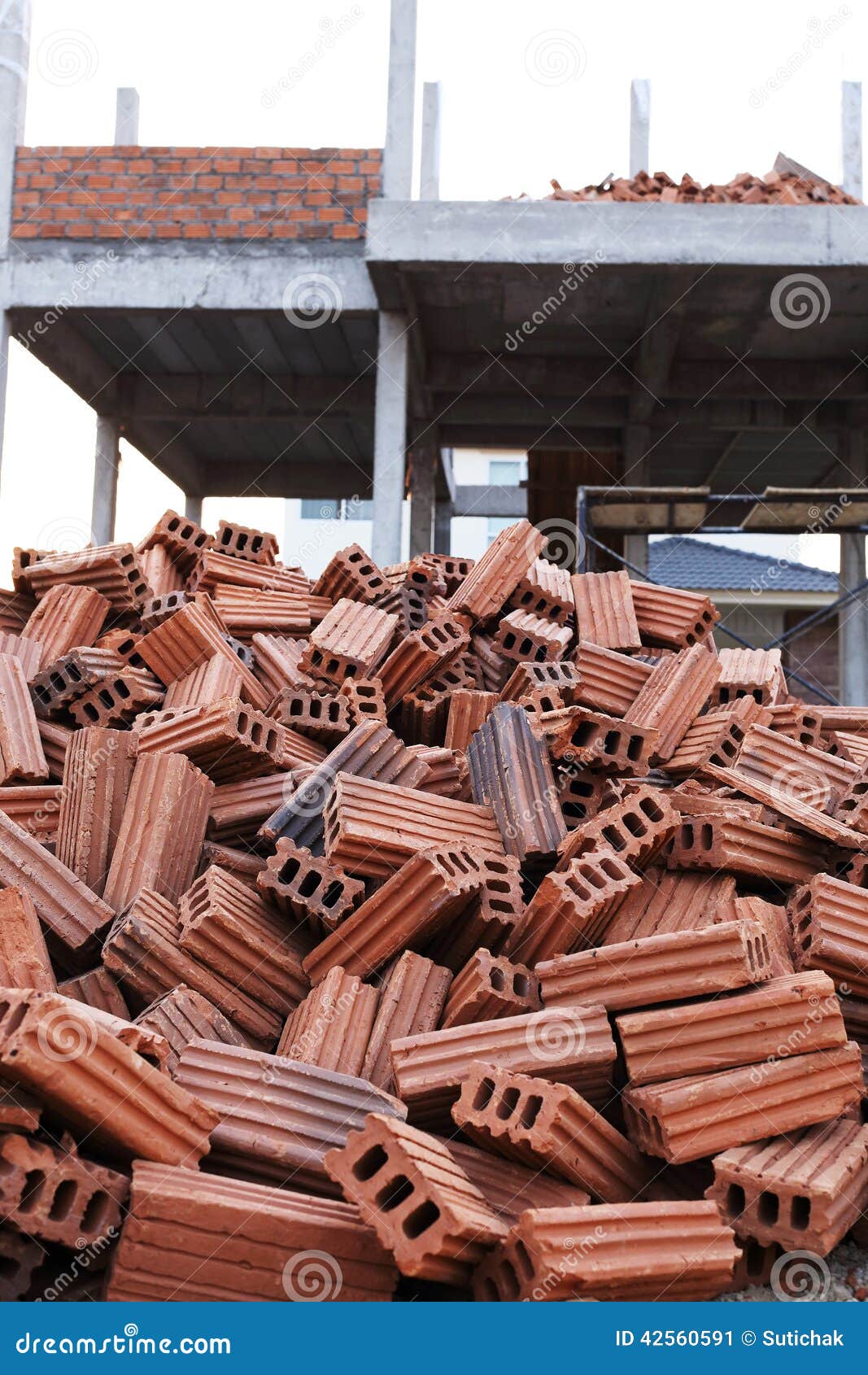 Brick of building stock image. Image of dwelling, block - 42560591