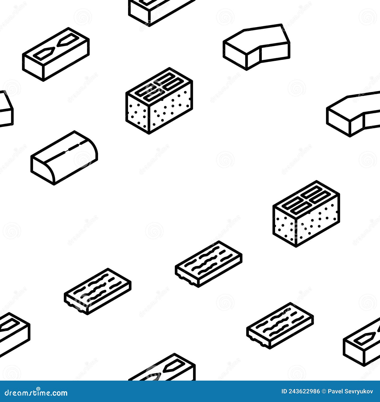 Brick for Building Construction Vector Seamless Pattern Stock Vector ...
