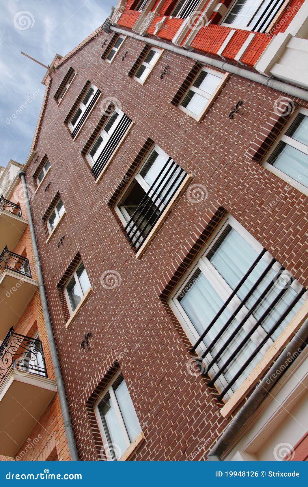 Brick Building Rising Up To the Sky Stock Photo - Image of urban ...