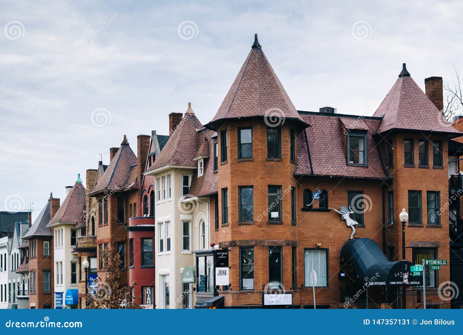 Brick Building on 18th Street in Adams-Morgan, Washington, DC Editorial ...