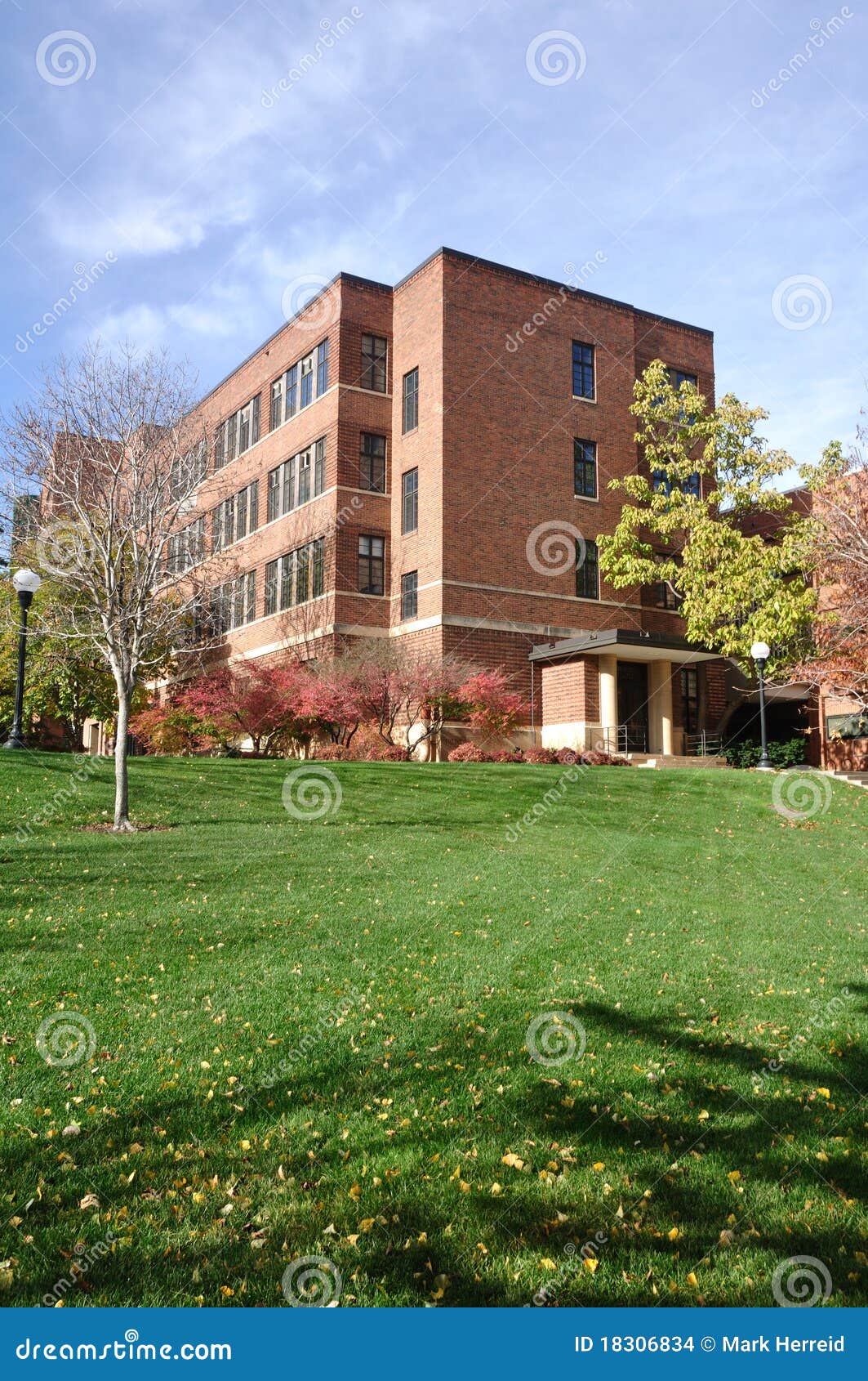 Brick Building on University Campus Stock Photo - Image of campus ...