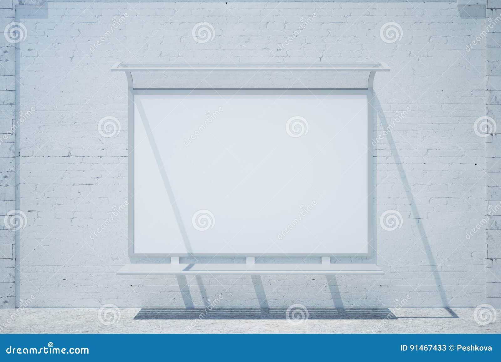 Brick Building with Whiteboard Stock Illustration - Illustration of ...