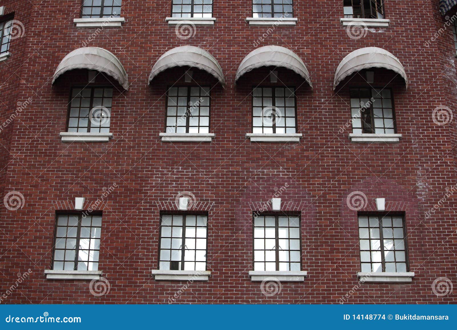 Brick building and windows stock photo. Image of straight - 14148774