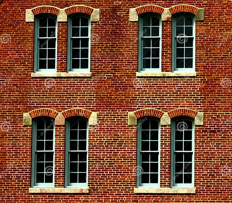 Brick Building with Windows Stock Photo - Image of design, stone: 244390