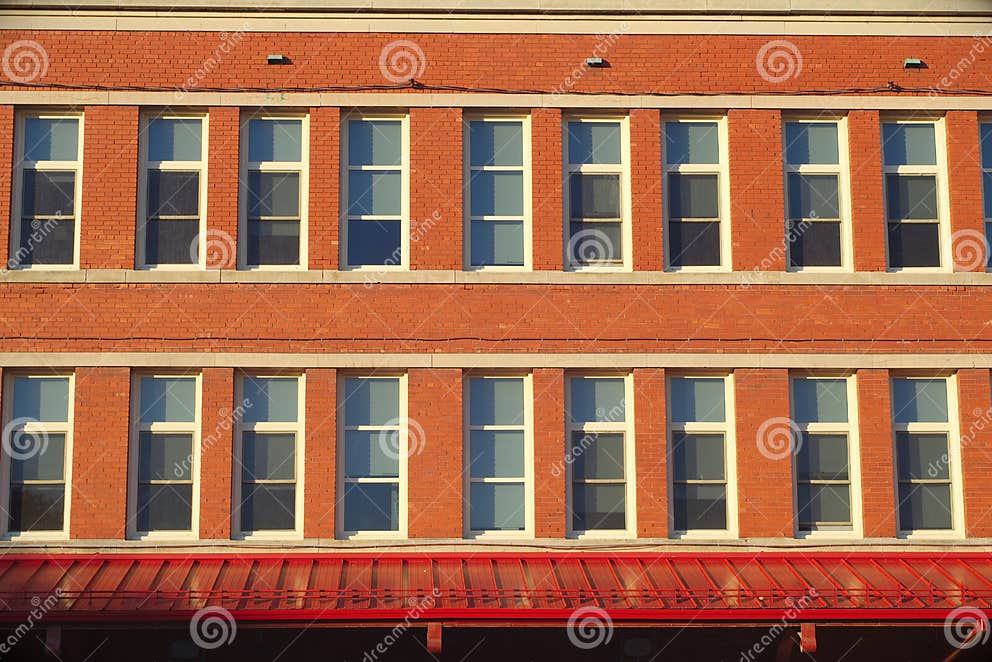 Old School Architecture Brick and Windows Facade Stock Photo - Image of ...
