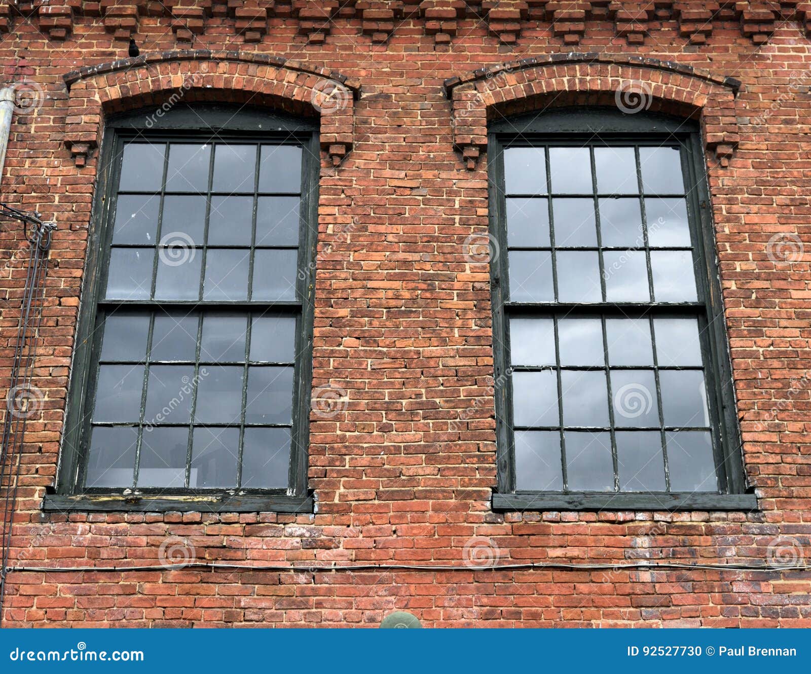 Brick building and windows stock photo. Image of panels - 92527730