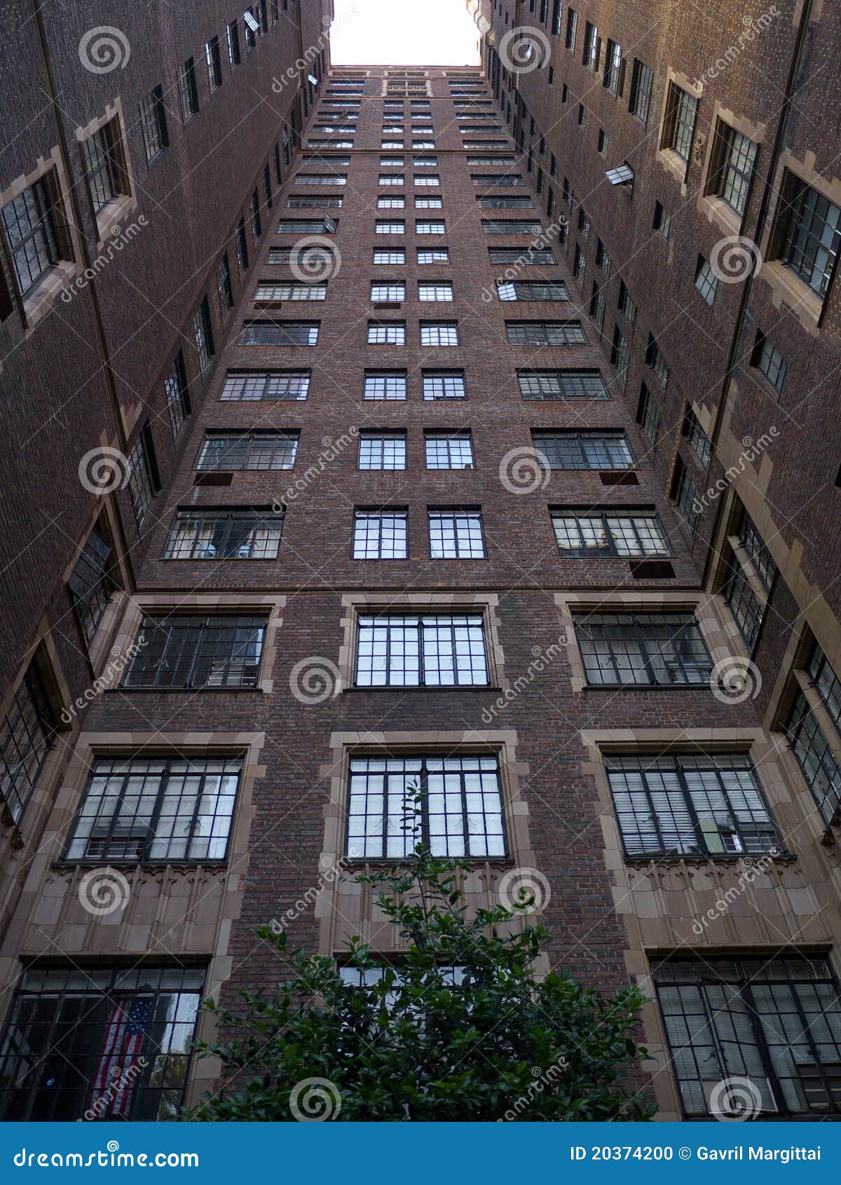 Brick Built High Rise with Little Light Stock Photo - Image of dark ...