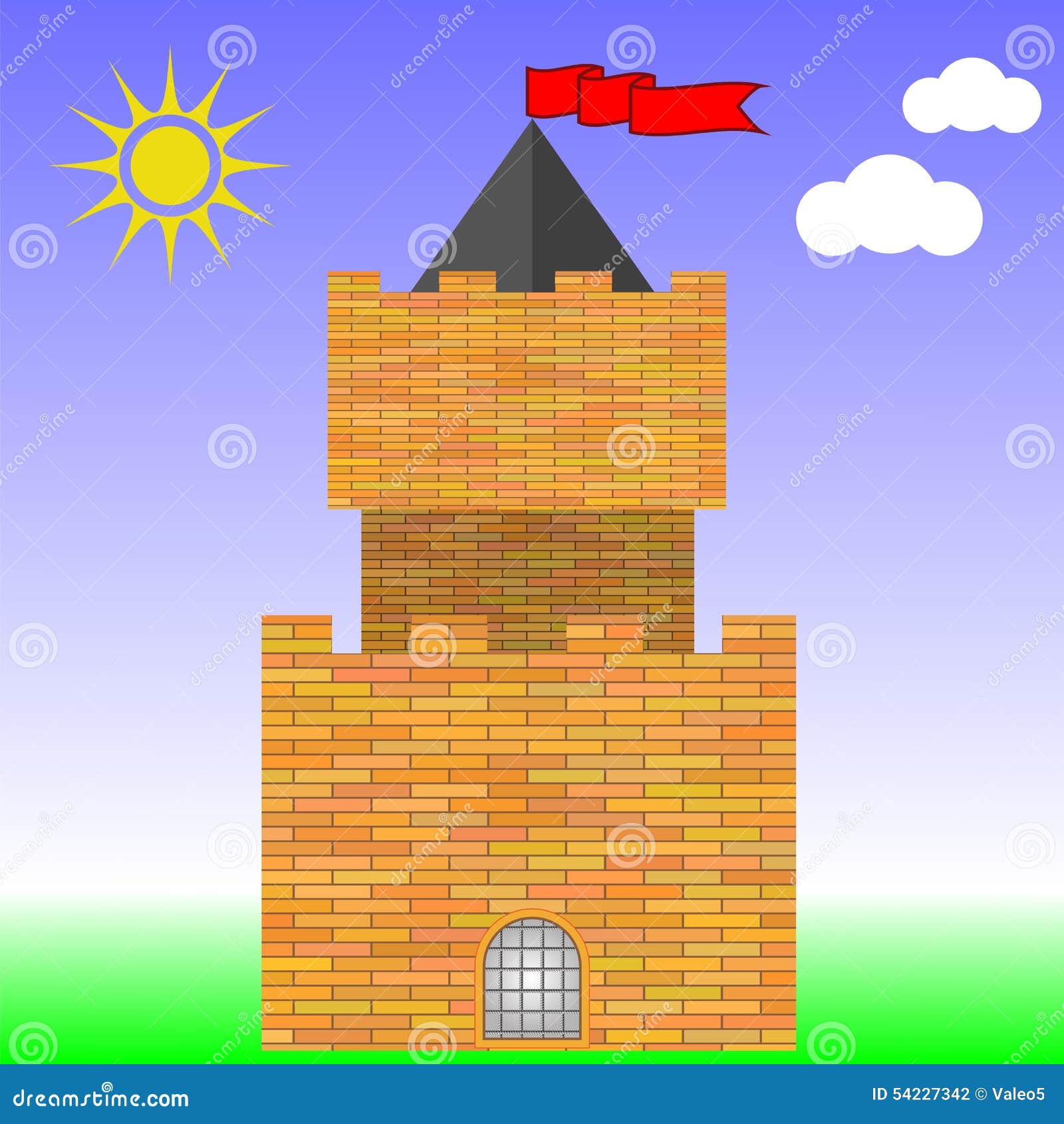 Brick Castle stock vector. Illustration of chivalry, culture - 54227342