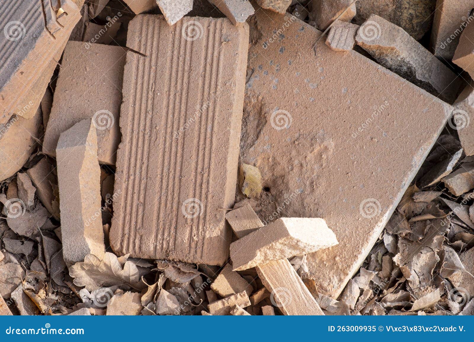 Brick and Ceramic Construction Waste, Work Concept Stock Image - Image ...