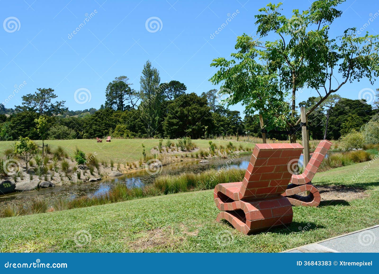 Brick chairs stock image. Image of bricks, park, unusual - 36843383
