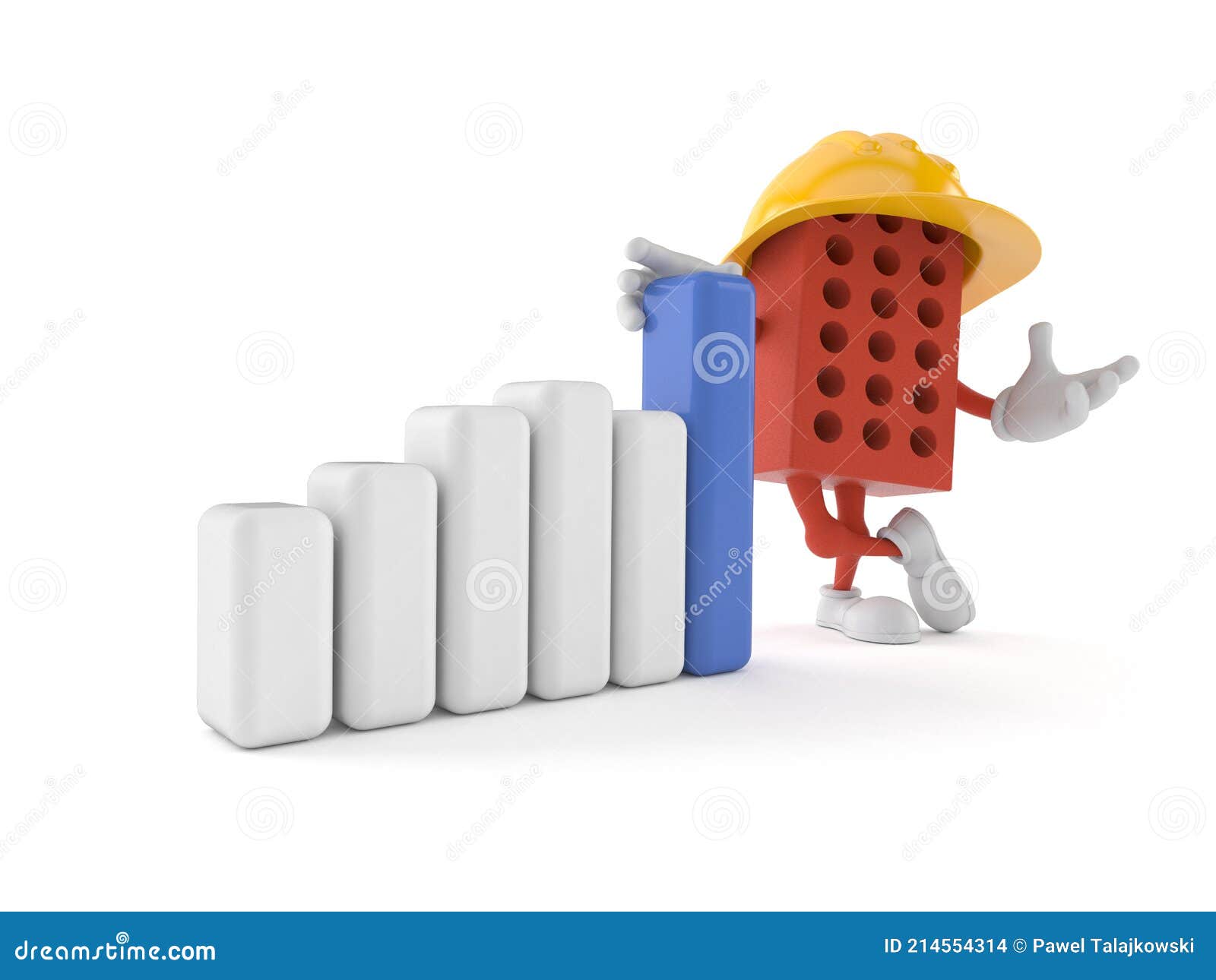 Brick character with chart stock illustration. Illustration of help ...