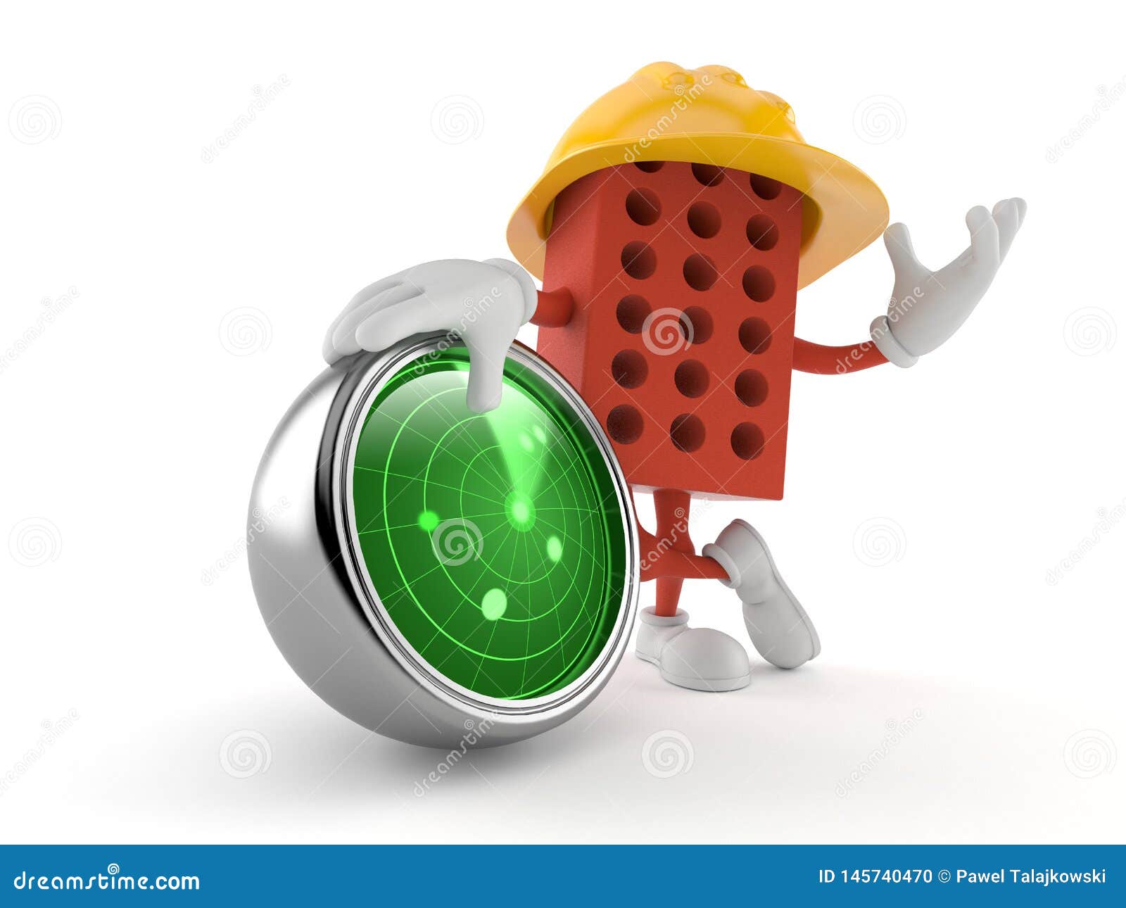 Brick character with radar stock illustration. Illustration of signal ...