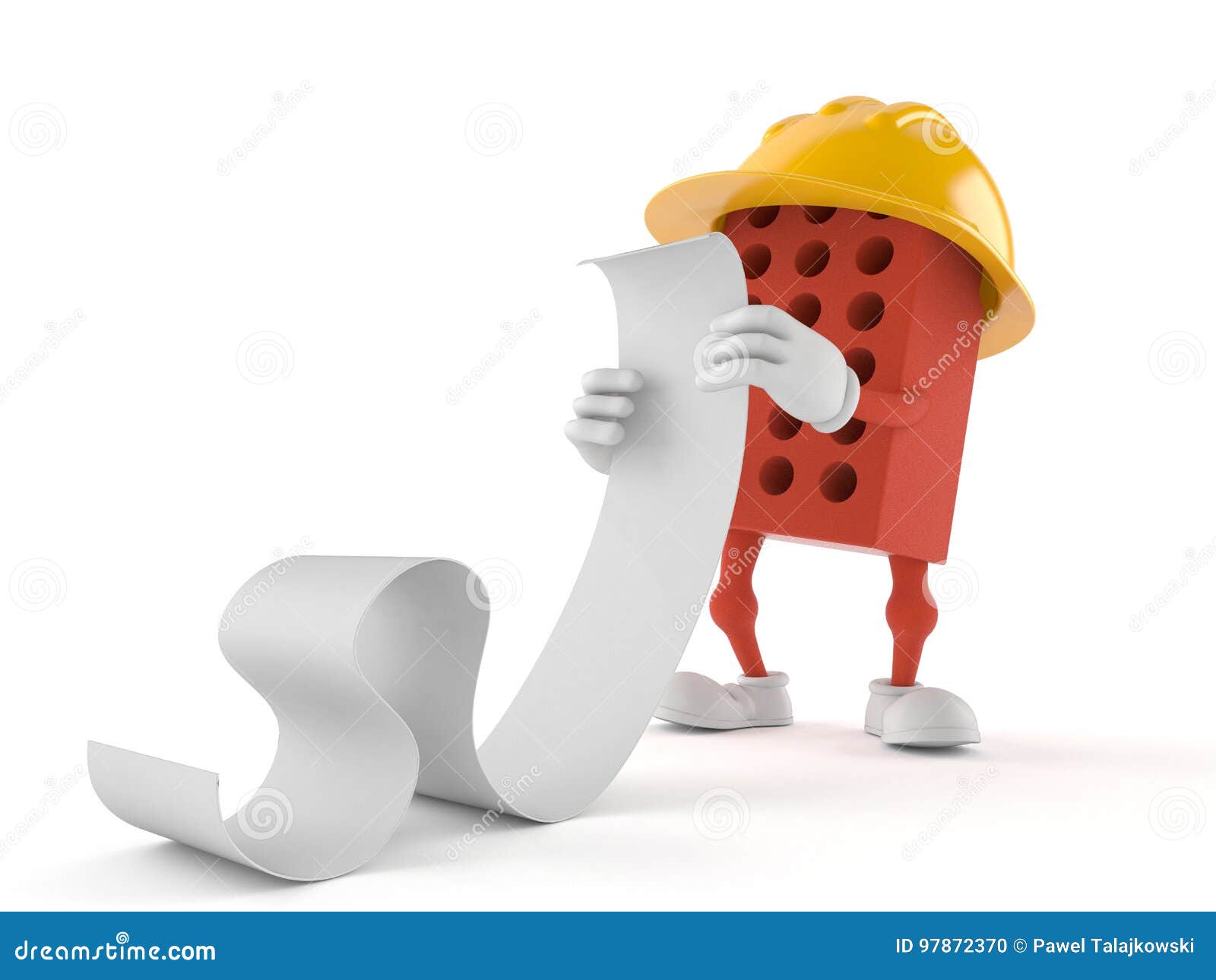 Brick Character Reading List Stock Illustration - Illustration of layer ...