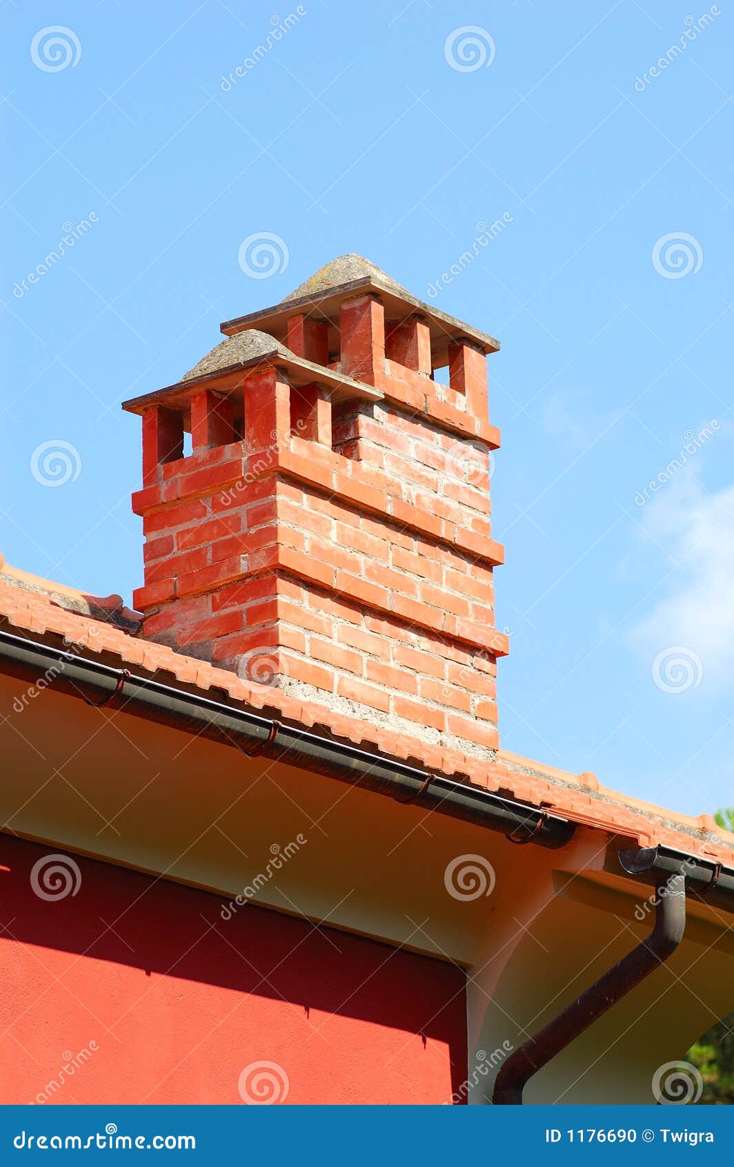Brick Chimney stock photo. Image of flue, stack, gutter - 1176690