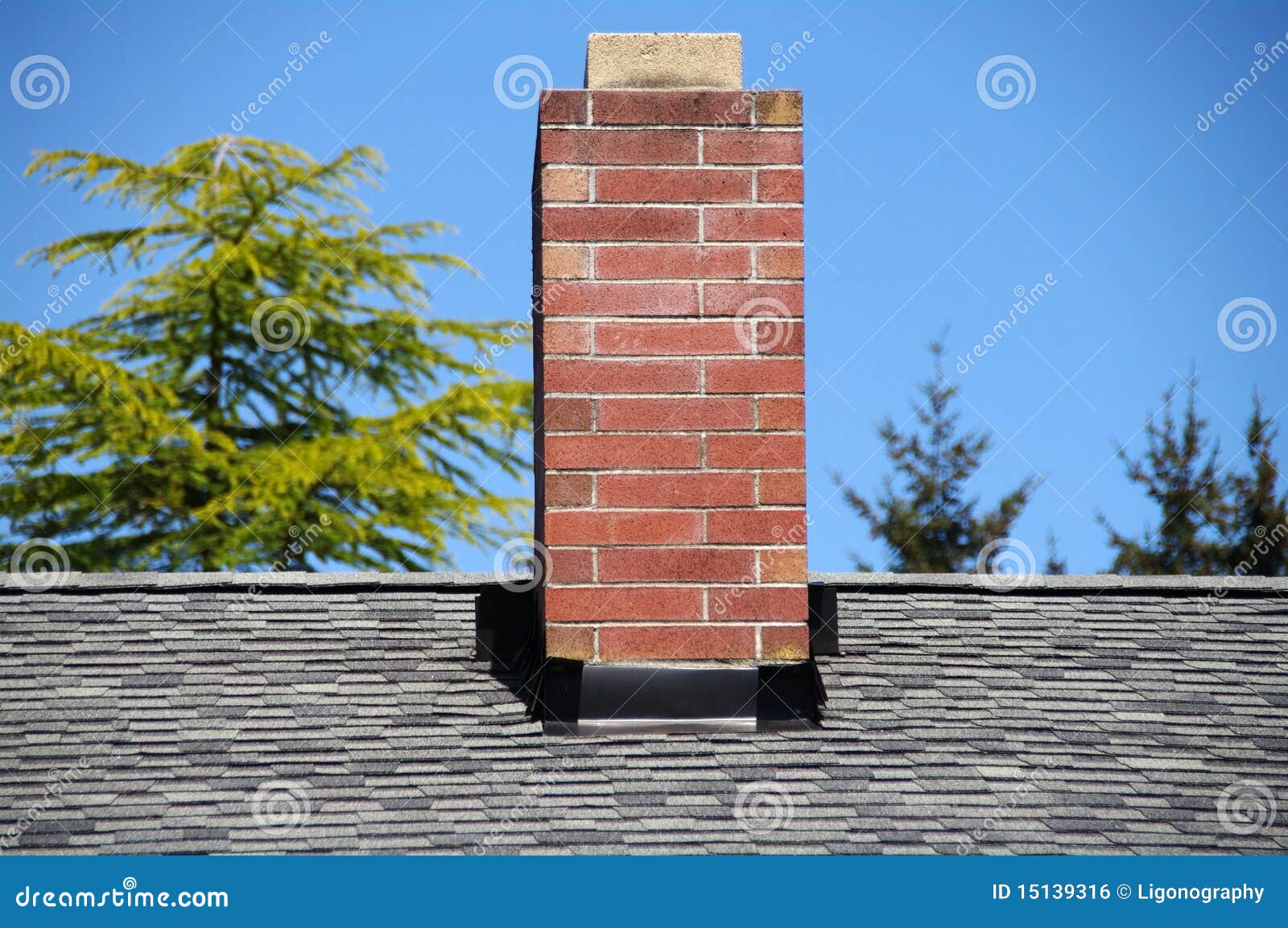 Brick Chimney stock photo. Image of fireplace, cement - 15139316