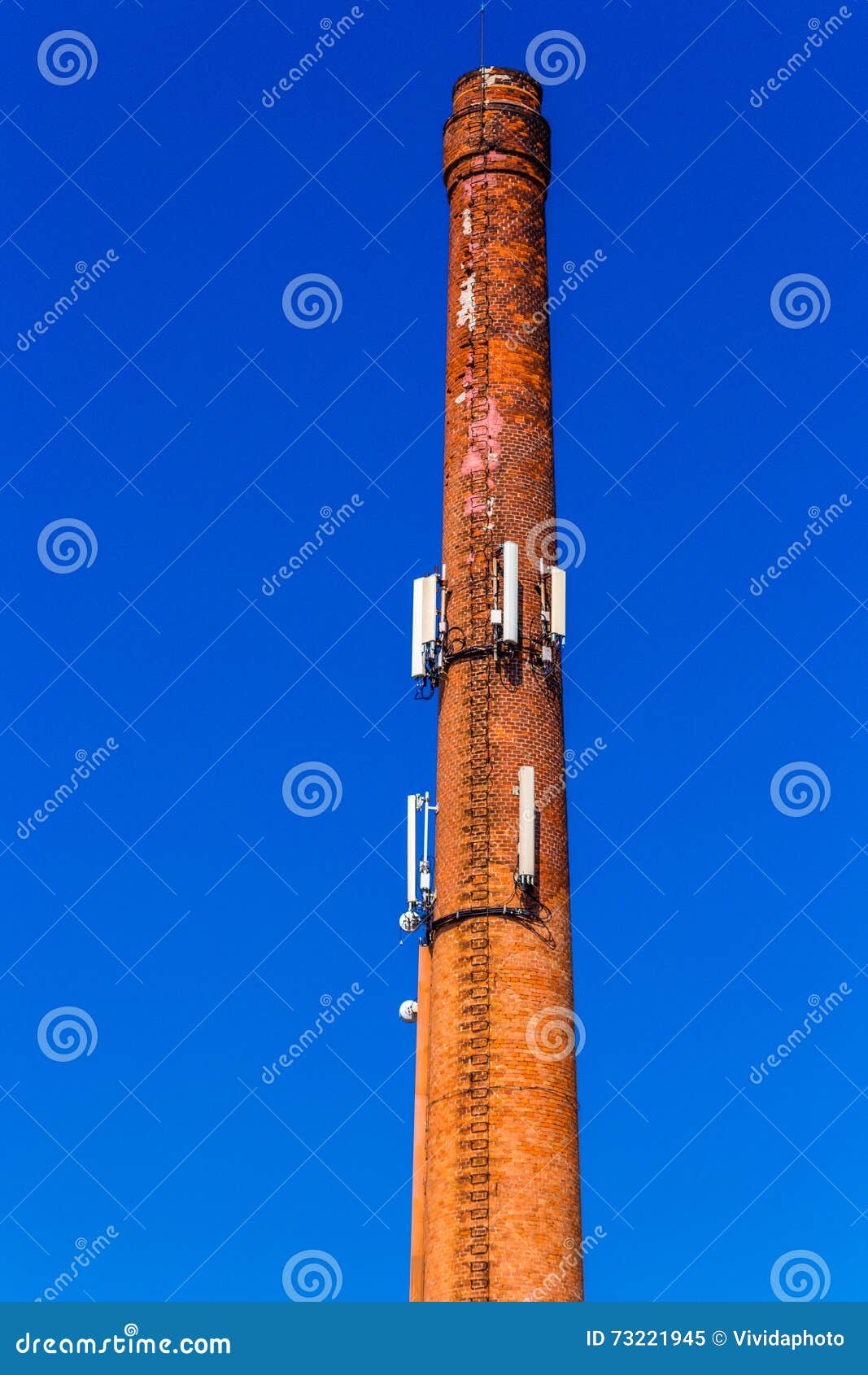 Brick Chimney As Cell Towers Stock Image - Image of brick, blue: 73221945