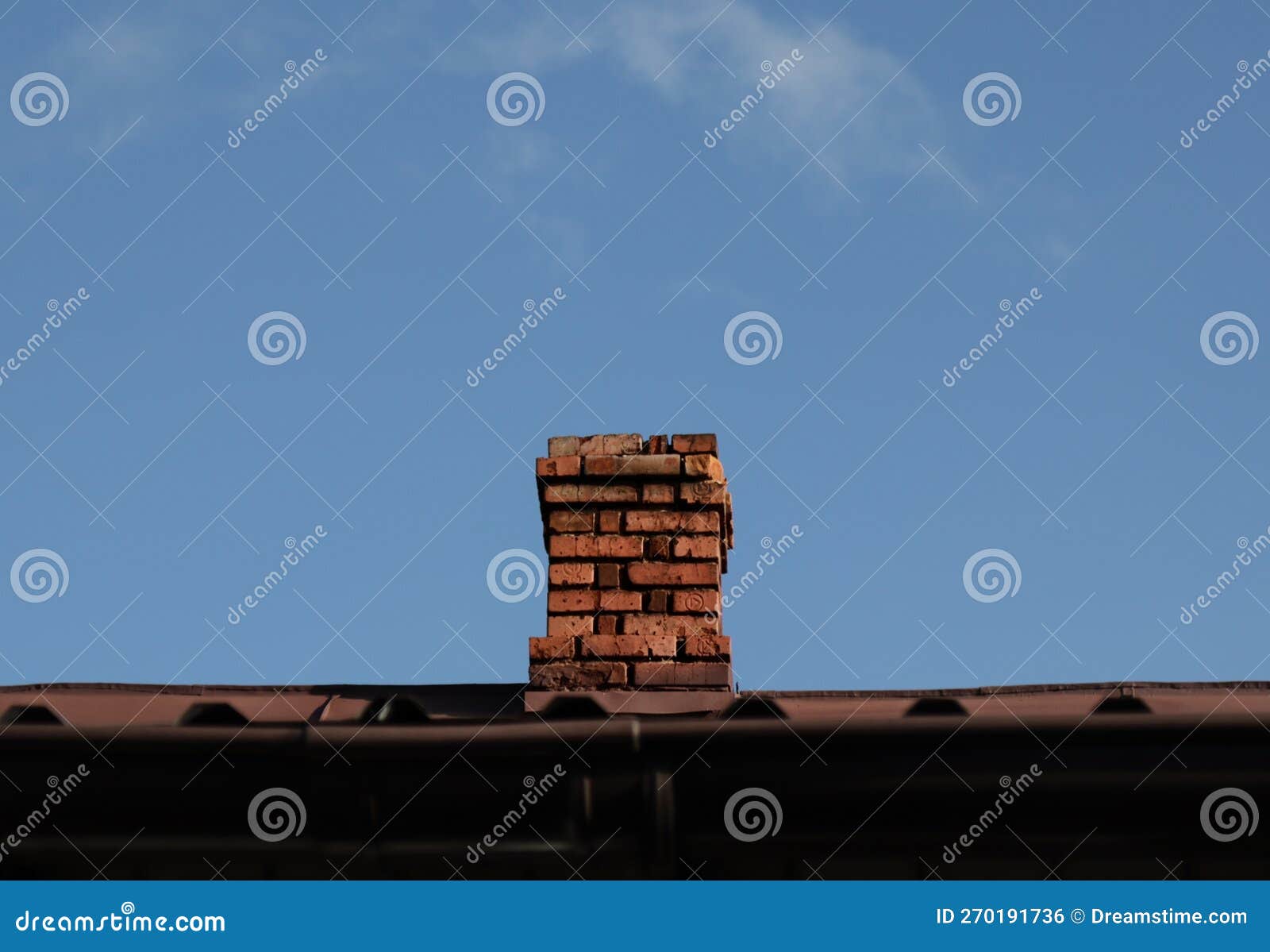 Brick Chimney on the Background of the Sky Stock Photo - Image of light ...