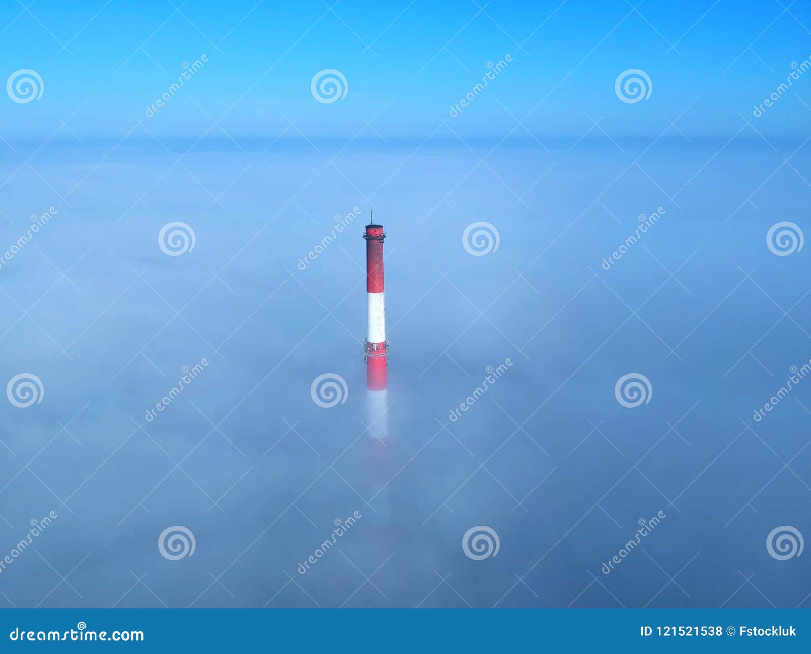 Brick Chimney Floating Above the Clouds, Aerial View Stock Photo ...