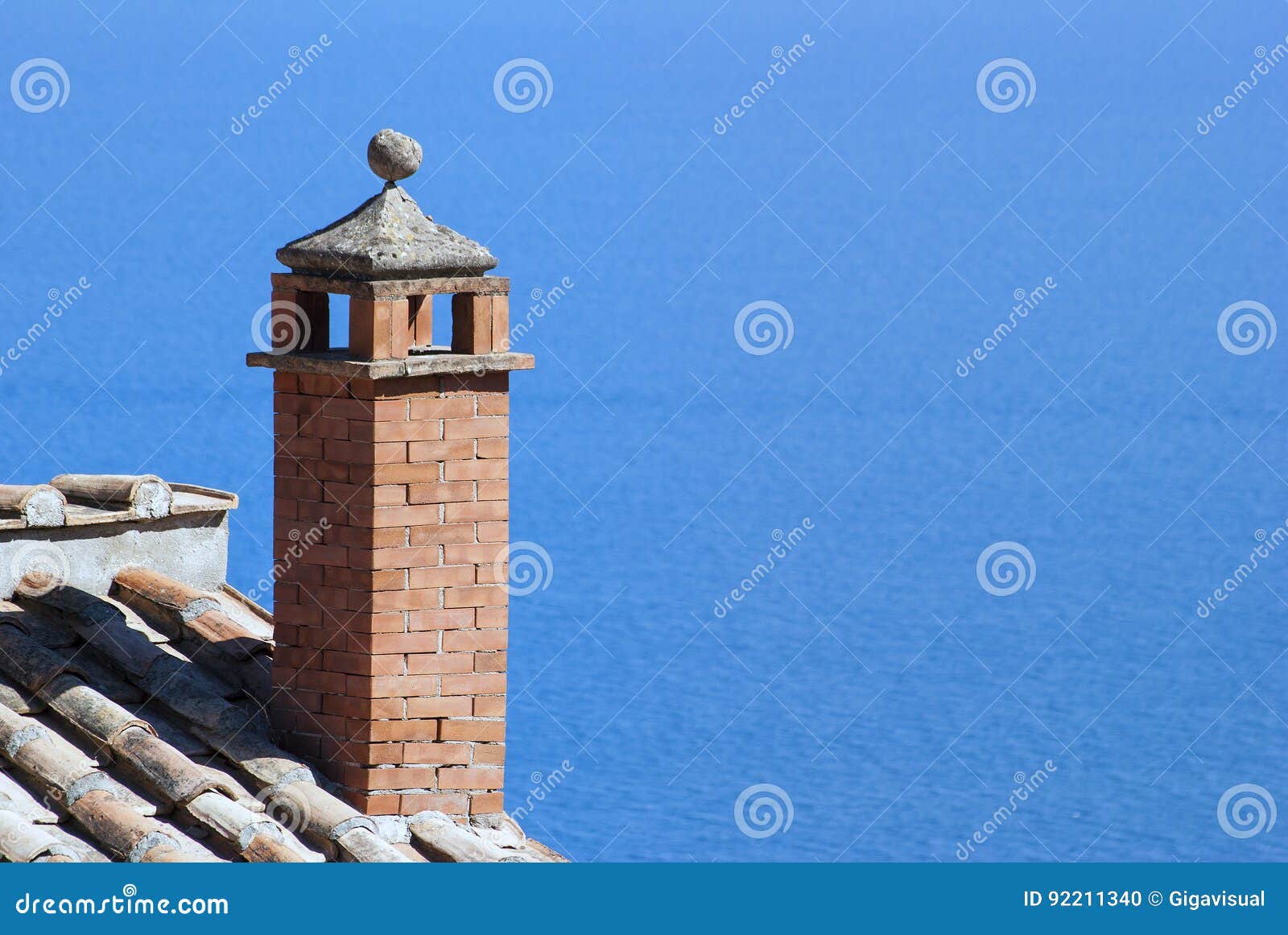 Brick chimney flue stock photo. Image of chimey, roof - 92211340