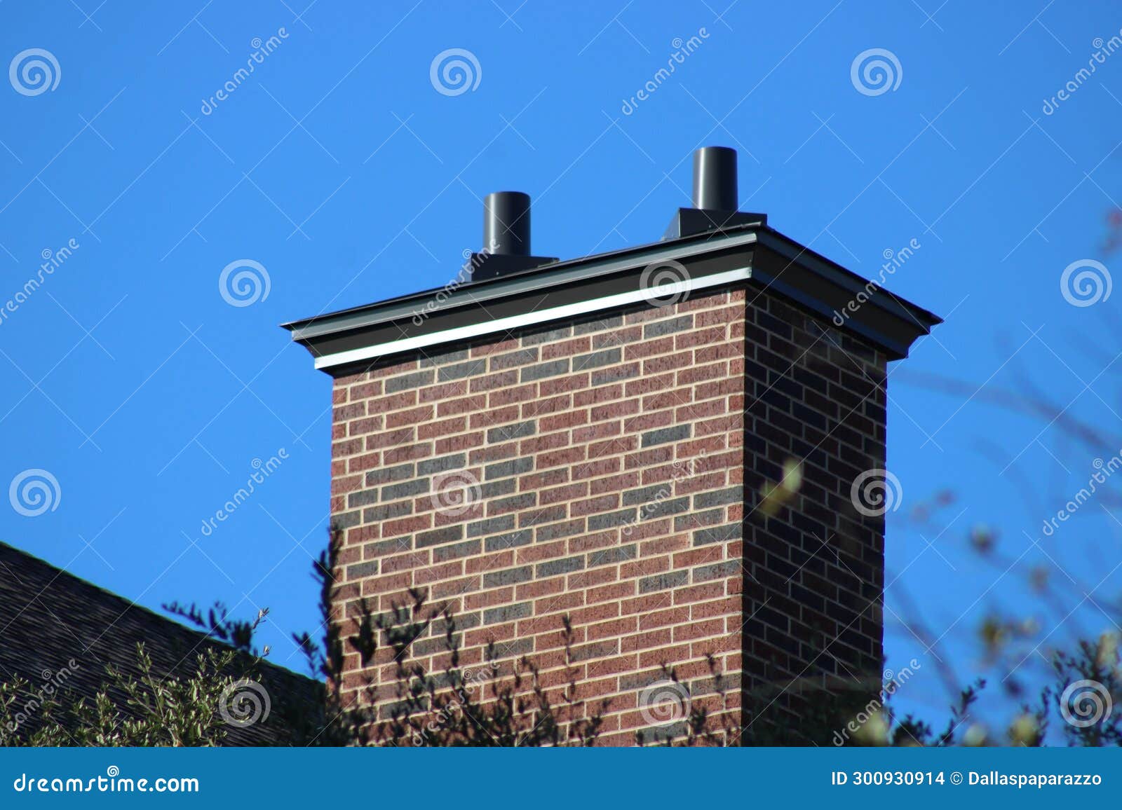 Brick Chimney with Flue Pipes Stock Photo - Image of flue ...