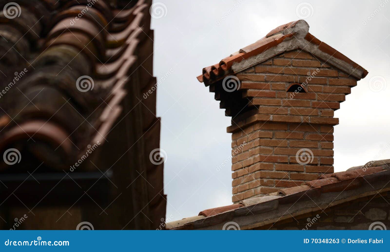 Brick chimney stock image. Image of italy, roof, outdoors - 70348263