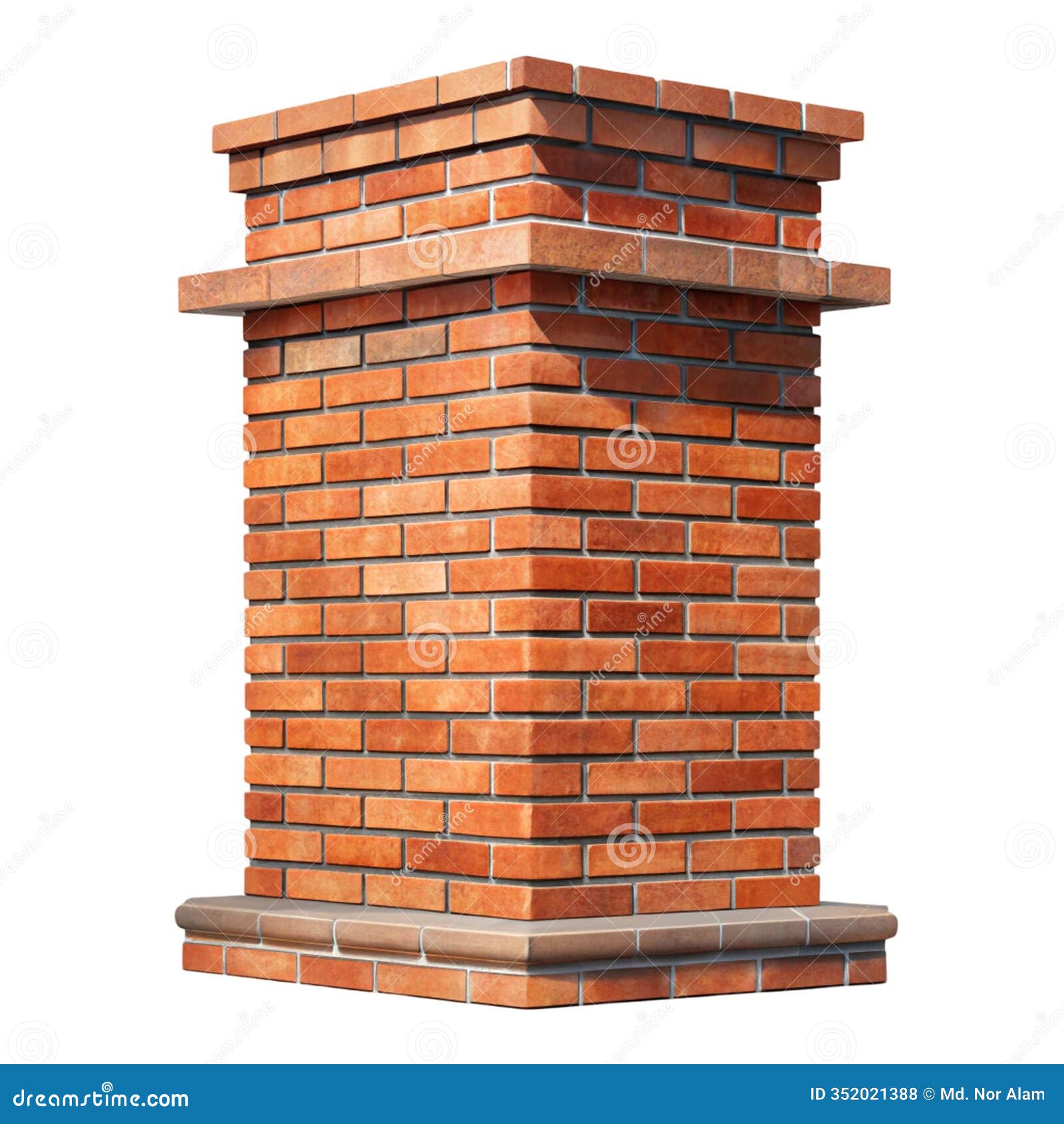 Brick Chimney Stack Isolated on White Background Stock Illustration ...