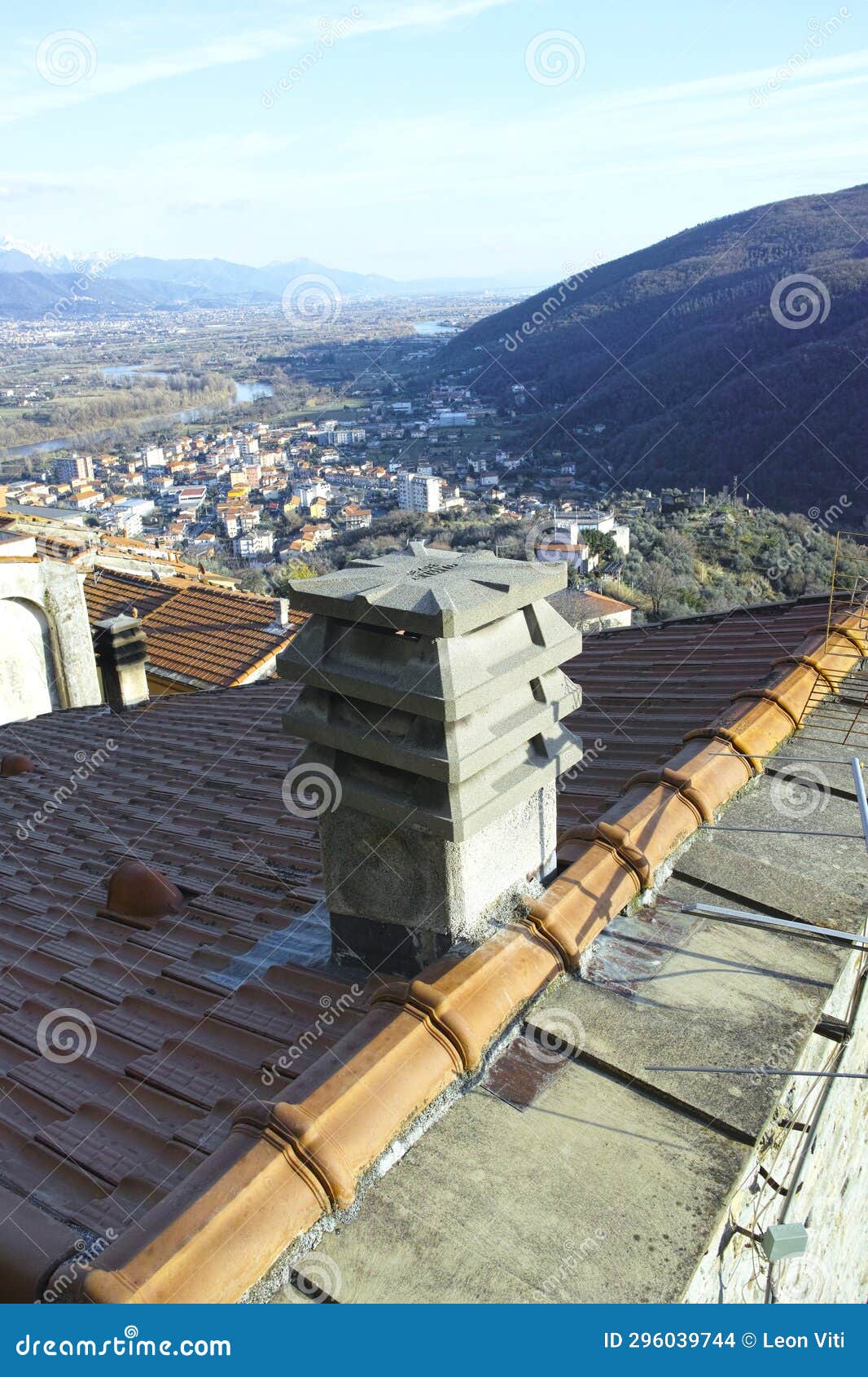 Brick Chimney Stack on Modern Contemporary House Roof Top Stock Photo ...
