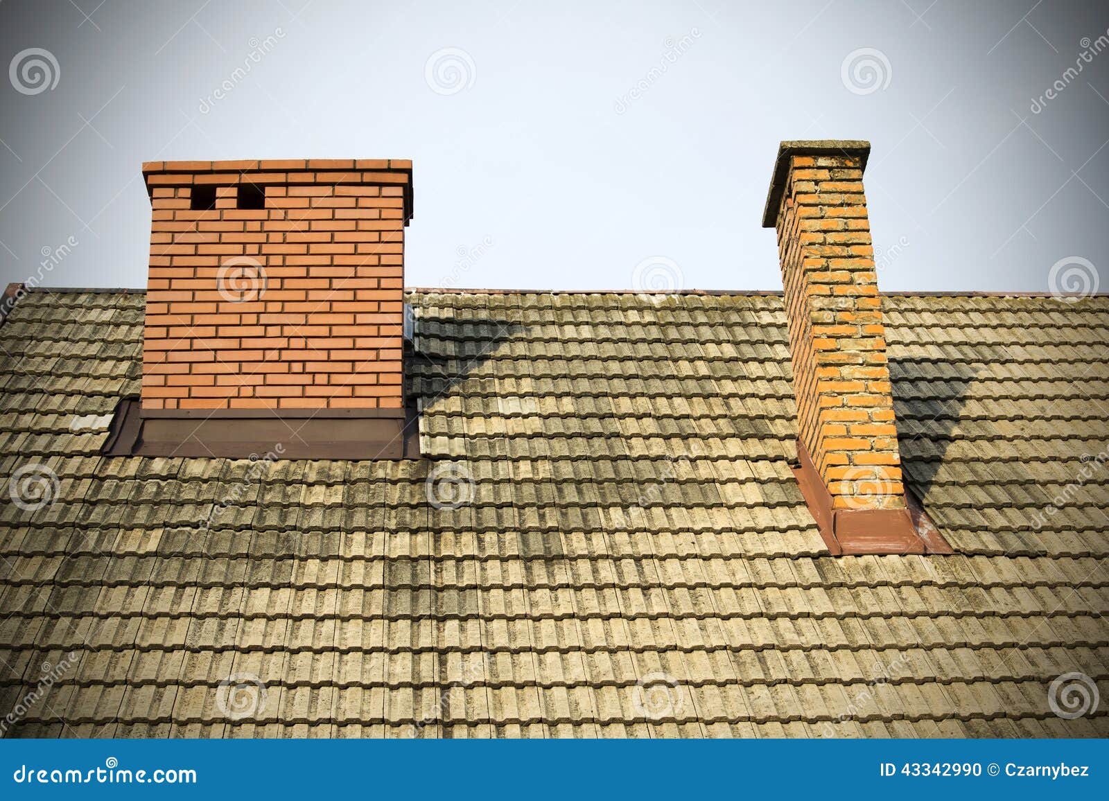 Brick chimneys stock photo. Image of cloud, slant, pattern - 43342990