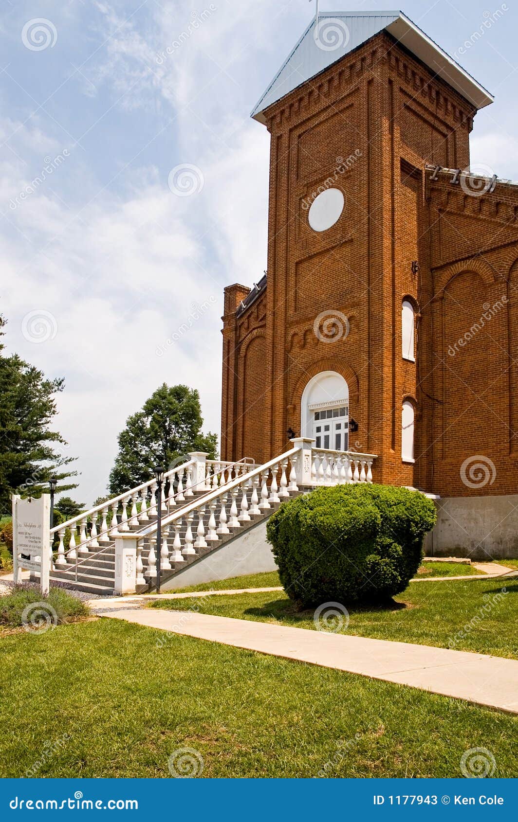 Brick Church Front Entrance Stock Image - Image of entryway, exterior ...