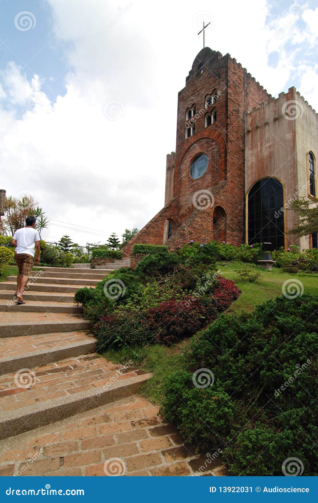 Brick Church on a Hill stock image. Image of landscape - 13922031