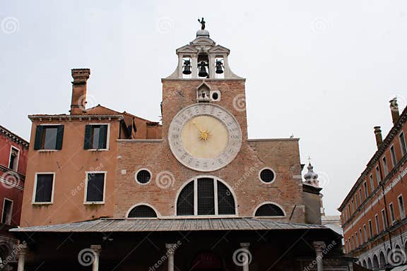 Brick Clock Tower with Roman Numerals on the Face Stock Image - Image ...