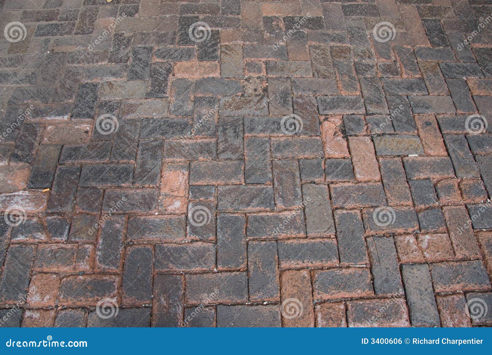Brick cobblestone walkway stock photo. Image of pattern - 3400606