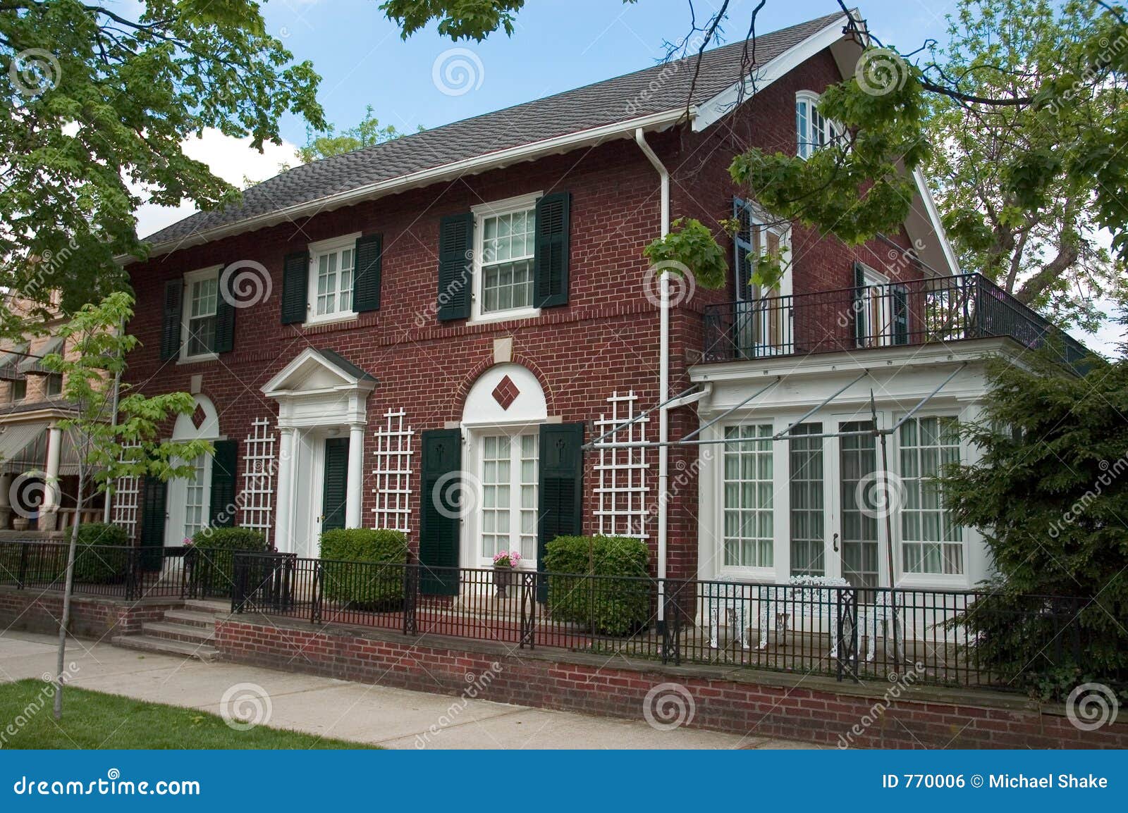 Brick Colonial Home stock photo. Image of estate, revival - 770006