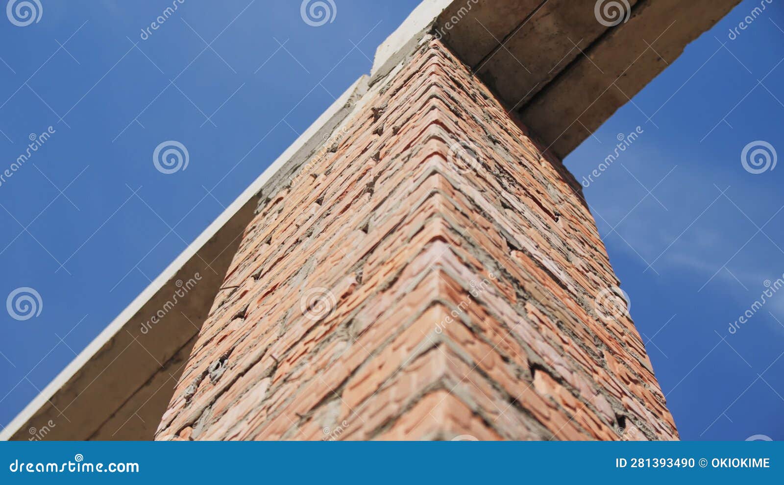 Brick Column with Concrete Plates at Construction Site Stock Footage ...